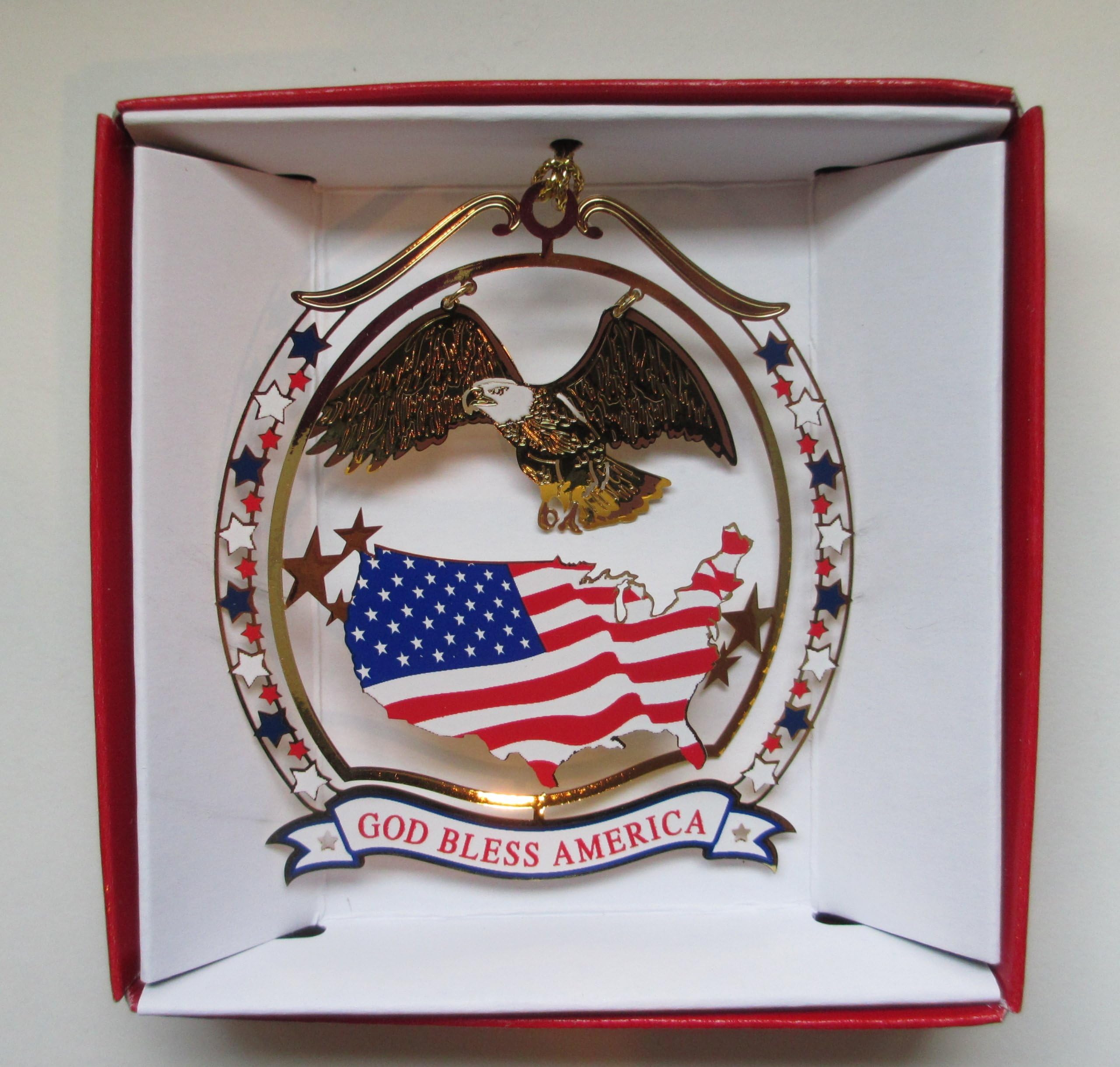 Amazon.com: Patriotic Santa Ornament 3-1/2 IN. x 2-3/4 IN. x 1 IN ...