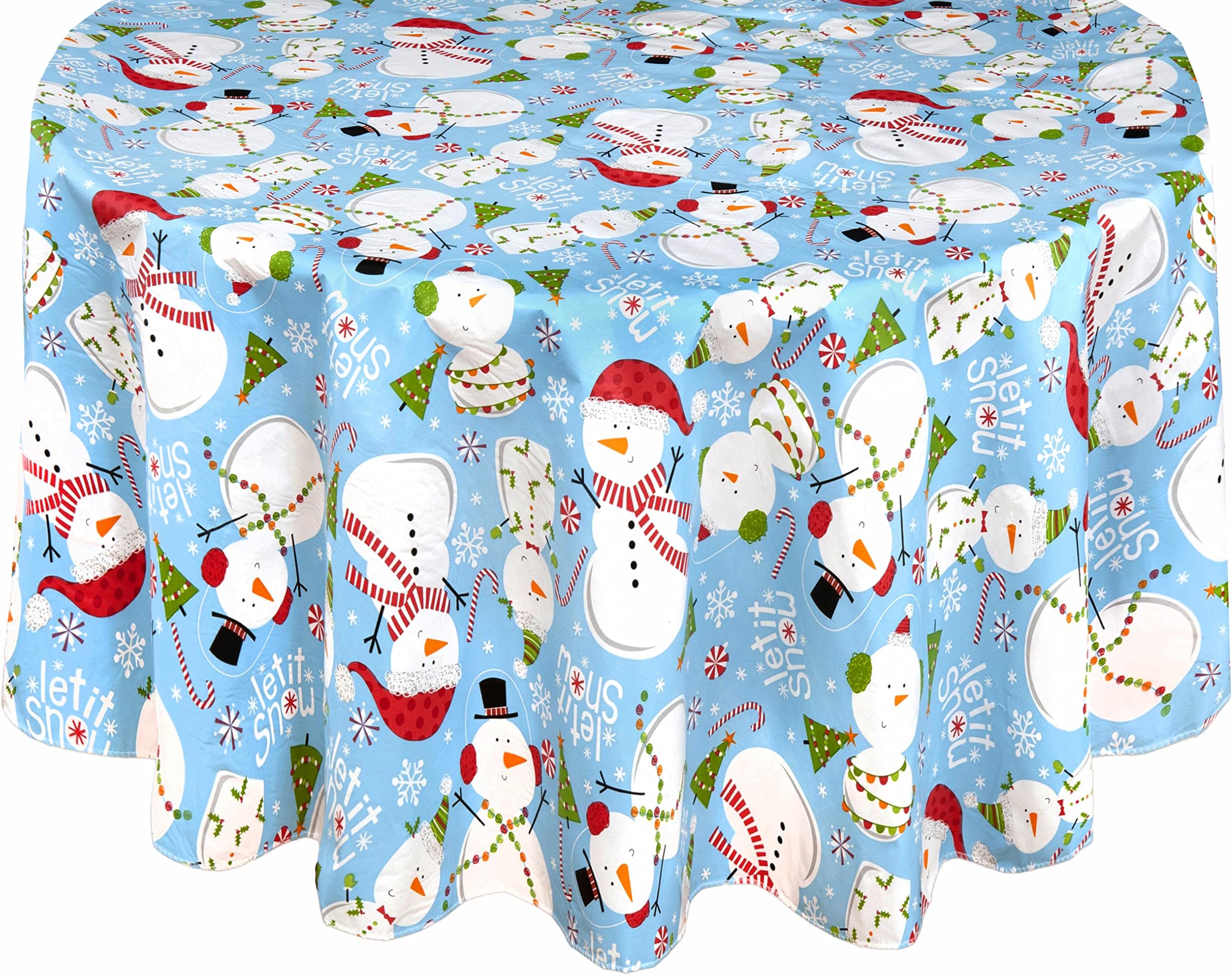 Amazon.com: Newbridge Let It Snow Blue Snowman Christmas Print Vinyl ...