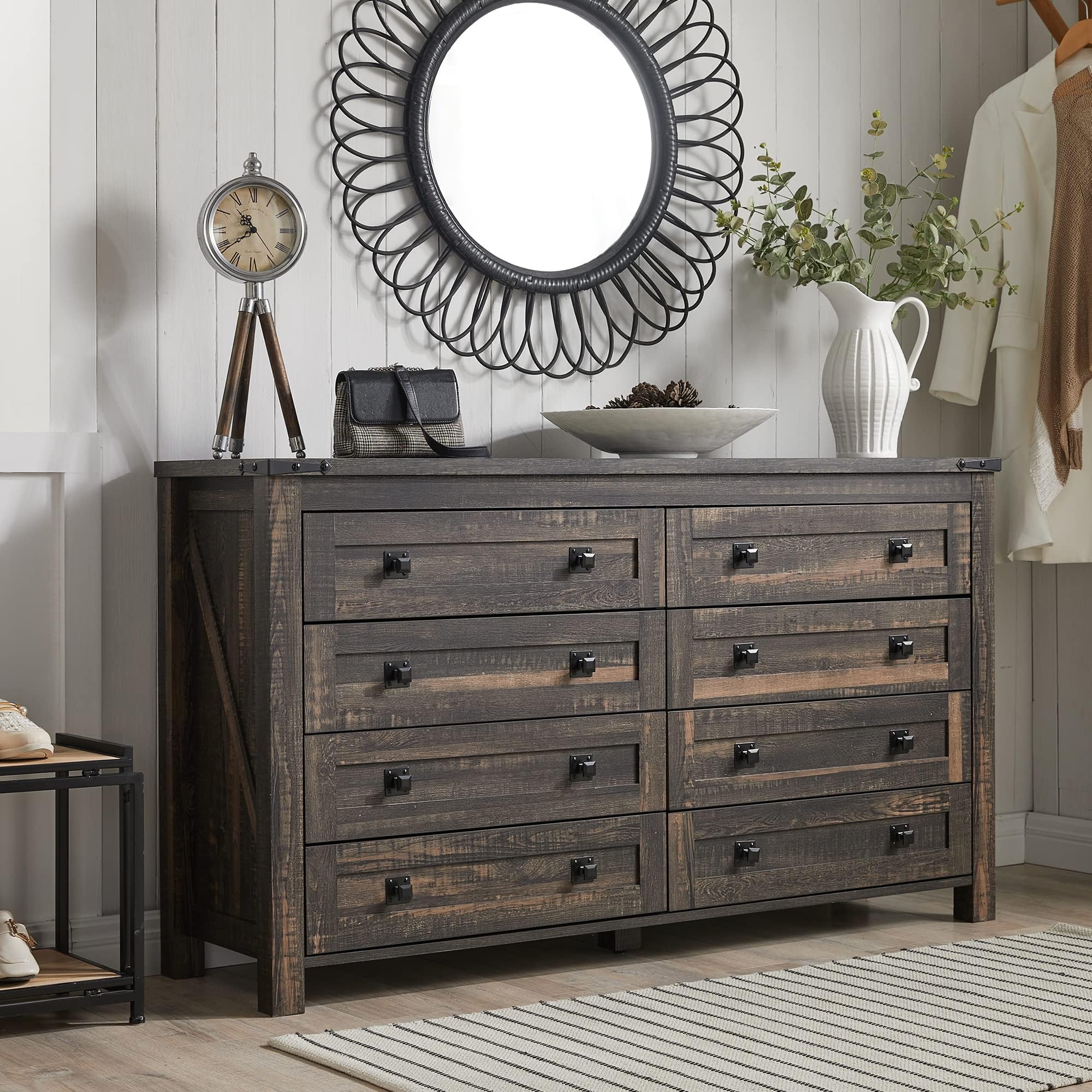 Amazon.com: T4TREAM Farmhouse 8 Drawers Dresser Chests for Bedroom ...