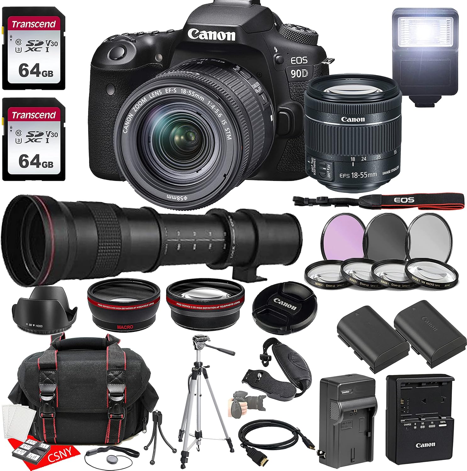 Amazon.com : Canon EOS 90D DSLR Camera w/EF-S 18-55mm F/4-5.6 Zoom is ...