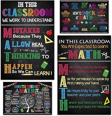 4 Pcs Math Posters 11x17 - Math Classroom Supplies Macao | Ubuy