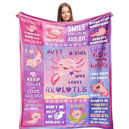 Amazon.com: Linxher Axolotl Gifts, Axolotl Blanket, Axolotl Stuff ...