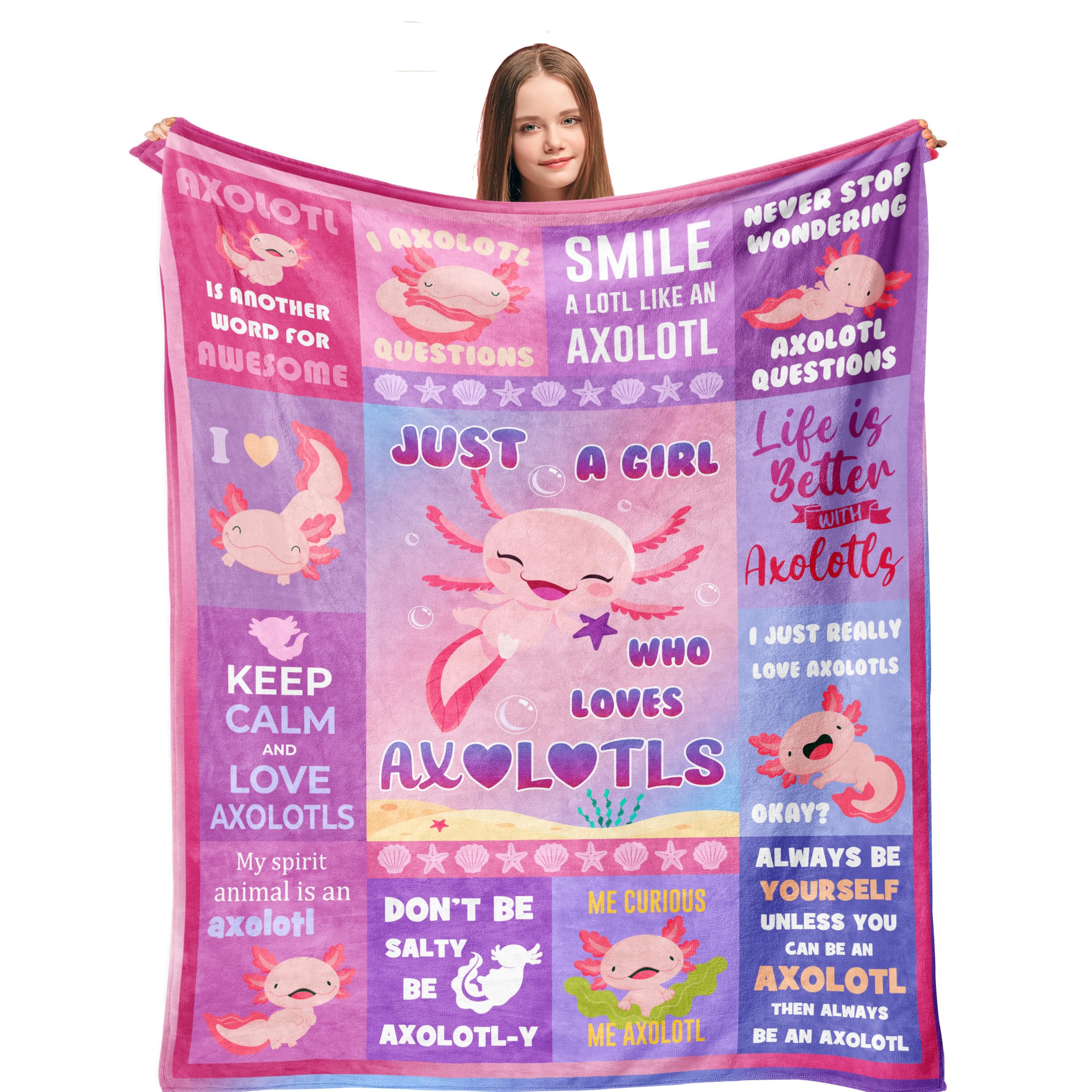 Amazon.com: Linxher Axolotl Gifts, Axolotl Blanket, Axolotl Stuff ...