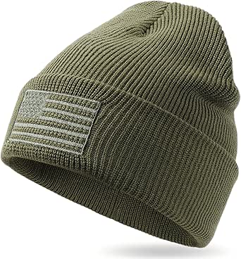 OUTDOOR SHAPING American Flag Embroidered Beanie for Men Women USA ...