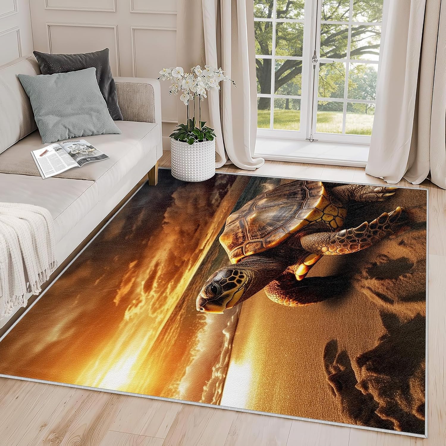 Amazon.com: Yoozitrees Sea Turtle Rug 4x6 - Sea Turtle Rug, 4x6 Rug ...