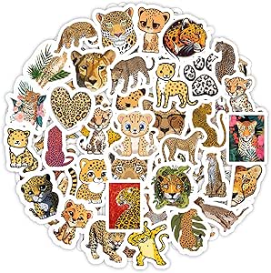 BulbaCraft Cheetah Stickers for Water Bottle and Laptop - Cheetah Party ...