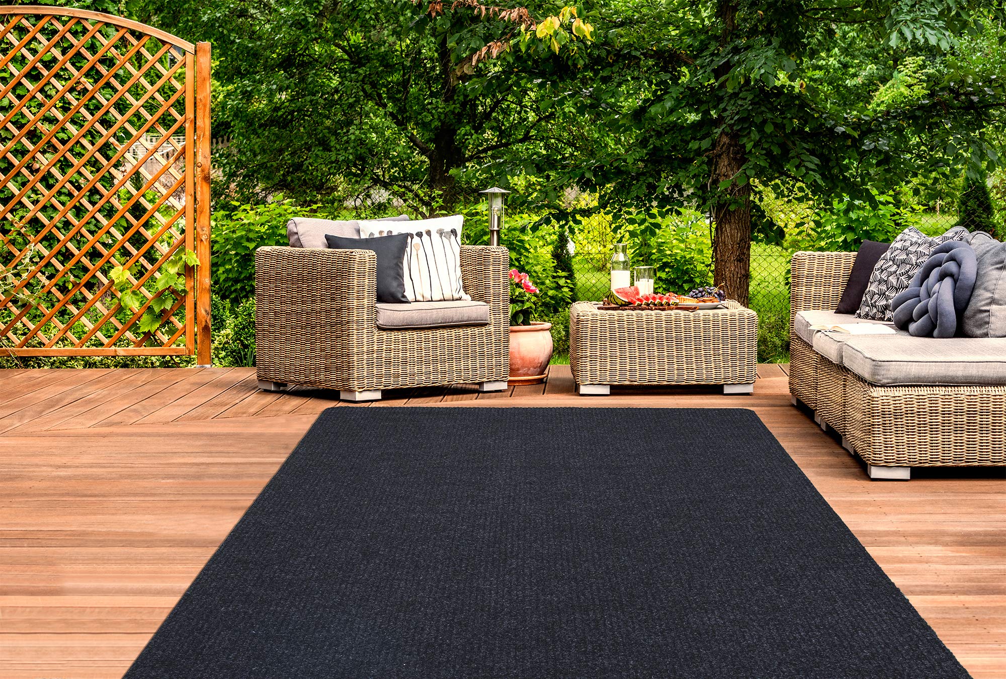 Scrape Rib Solid Design Non-Slip Rubberback 7x10 Indoor/Outdoor ...