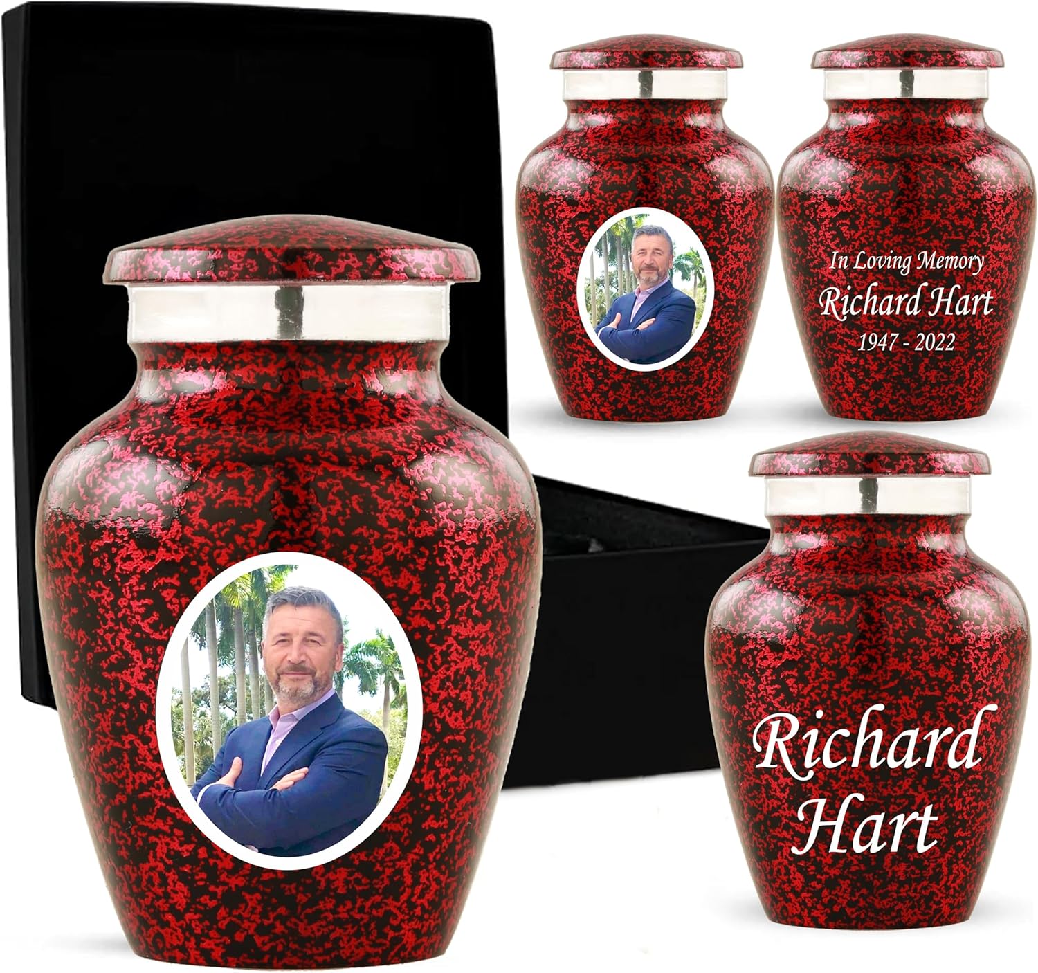 Amazon.com: Personalized Photo Keepsake Cremation Urns for Human Ashes ...