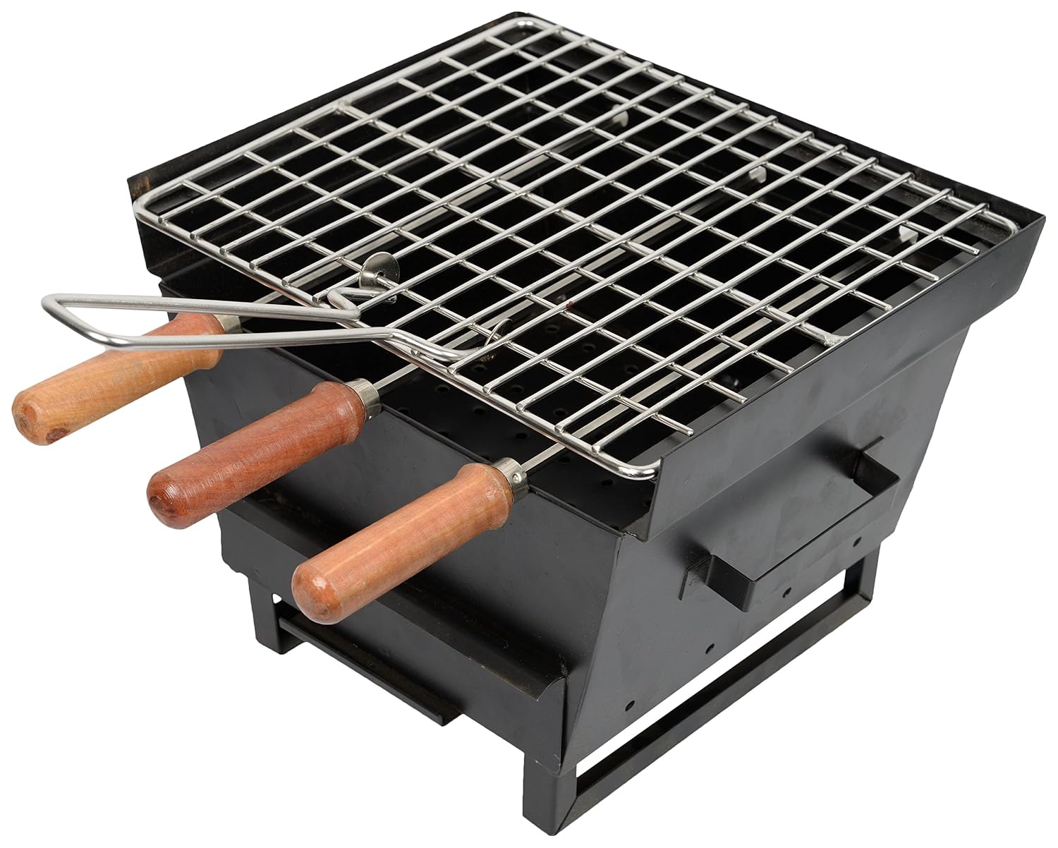 SAVI Barbeque Pot with BBQ/Tandoor/Kabab Grill and 4 BBQ/Kabab/Tandoor ...