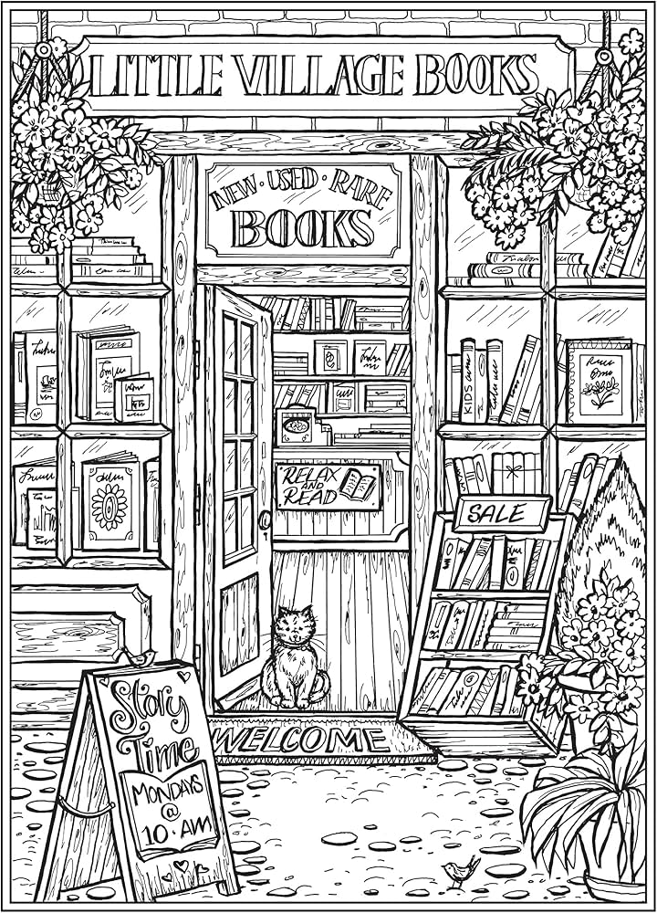 coloring pages of villages