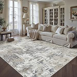 Amazon.com: PureCozy 6x9 Area Rug Grey Carpet Washable Living Room ...