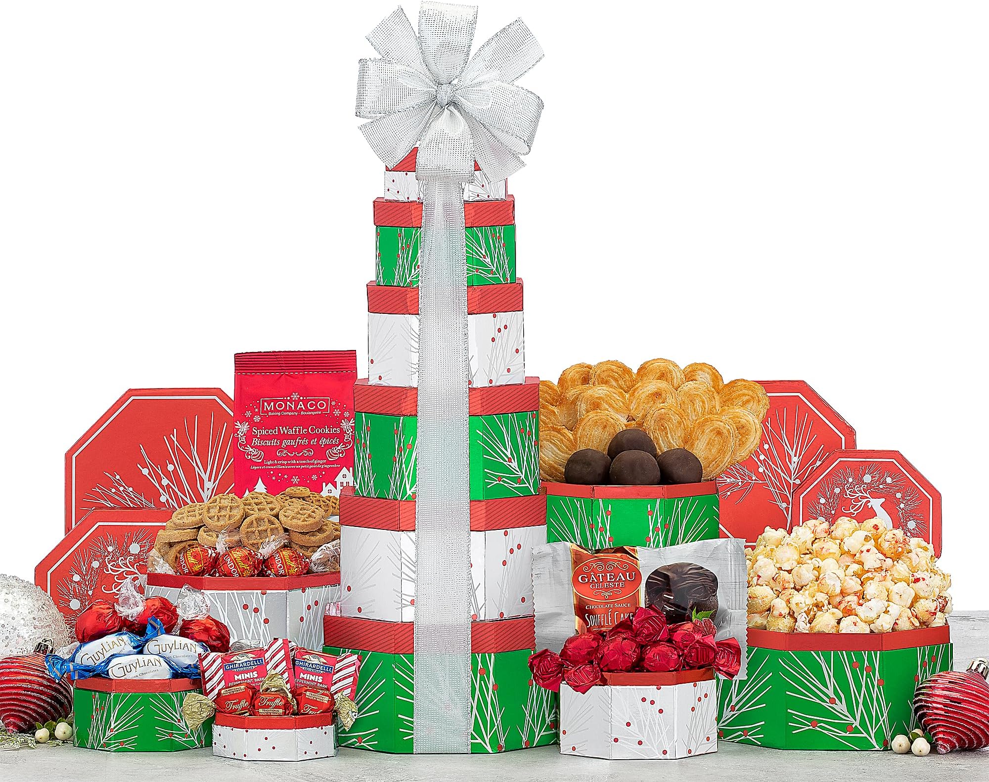 Amazon.com : Deck the Halls Six Tier Festive Celebration Gift Tower ...