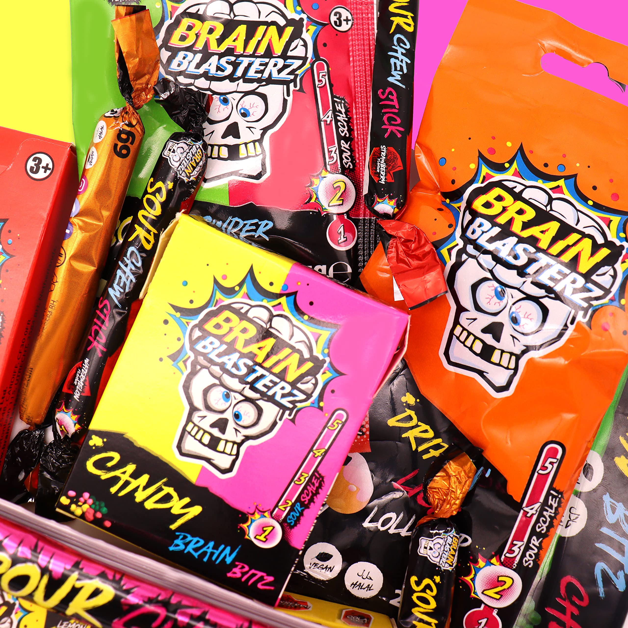 Buy Brain Blasterz Sour Sweets Small Gift Box | Hard Sour Candy, Brain ...