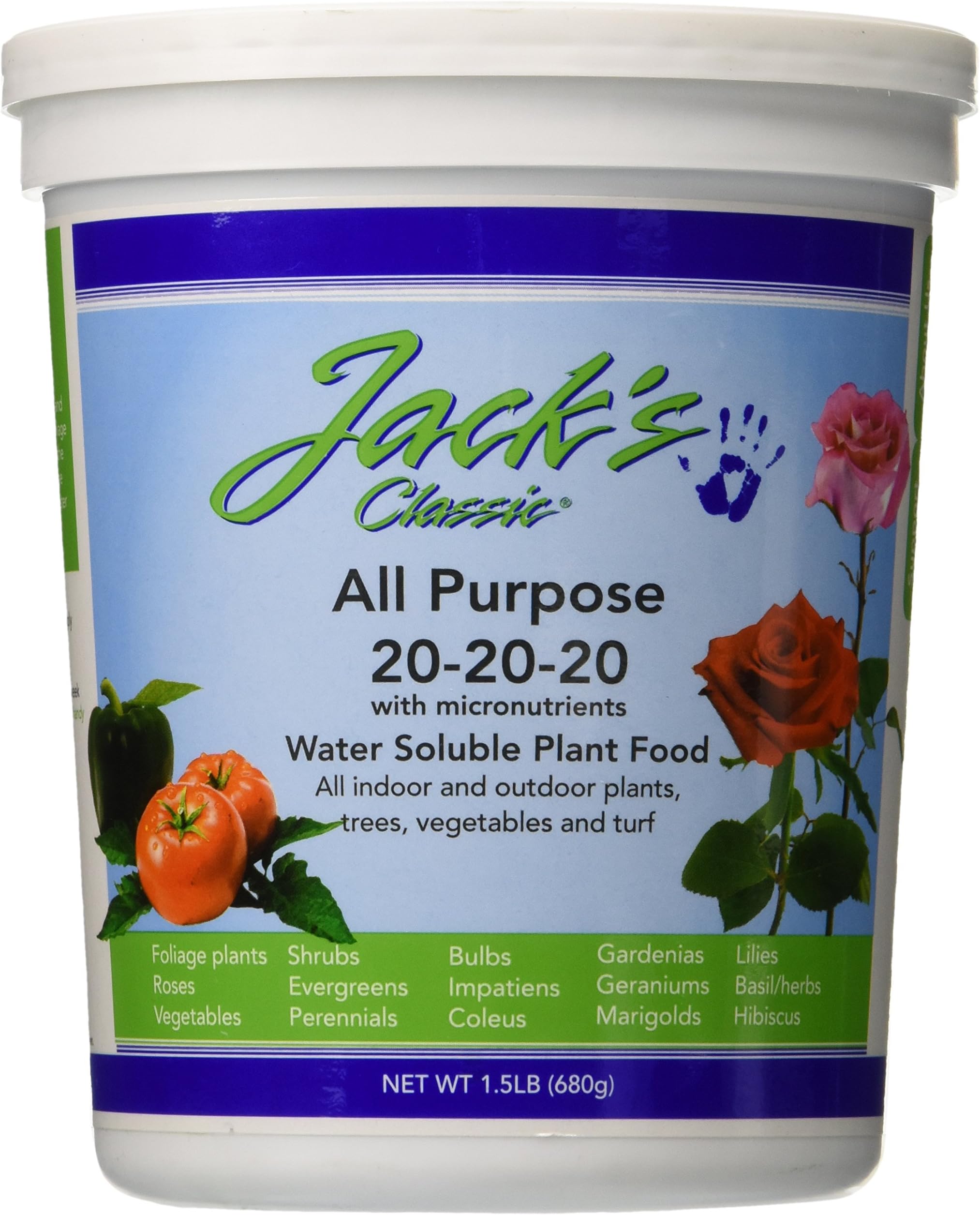 Amazon.com : Jack's Classic All Purpose Fertilizer, 20-20-20 with ...
