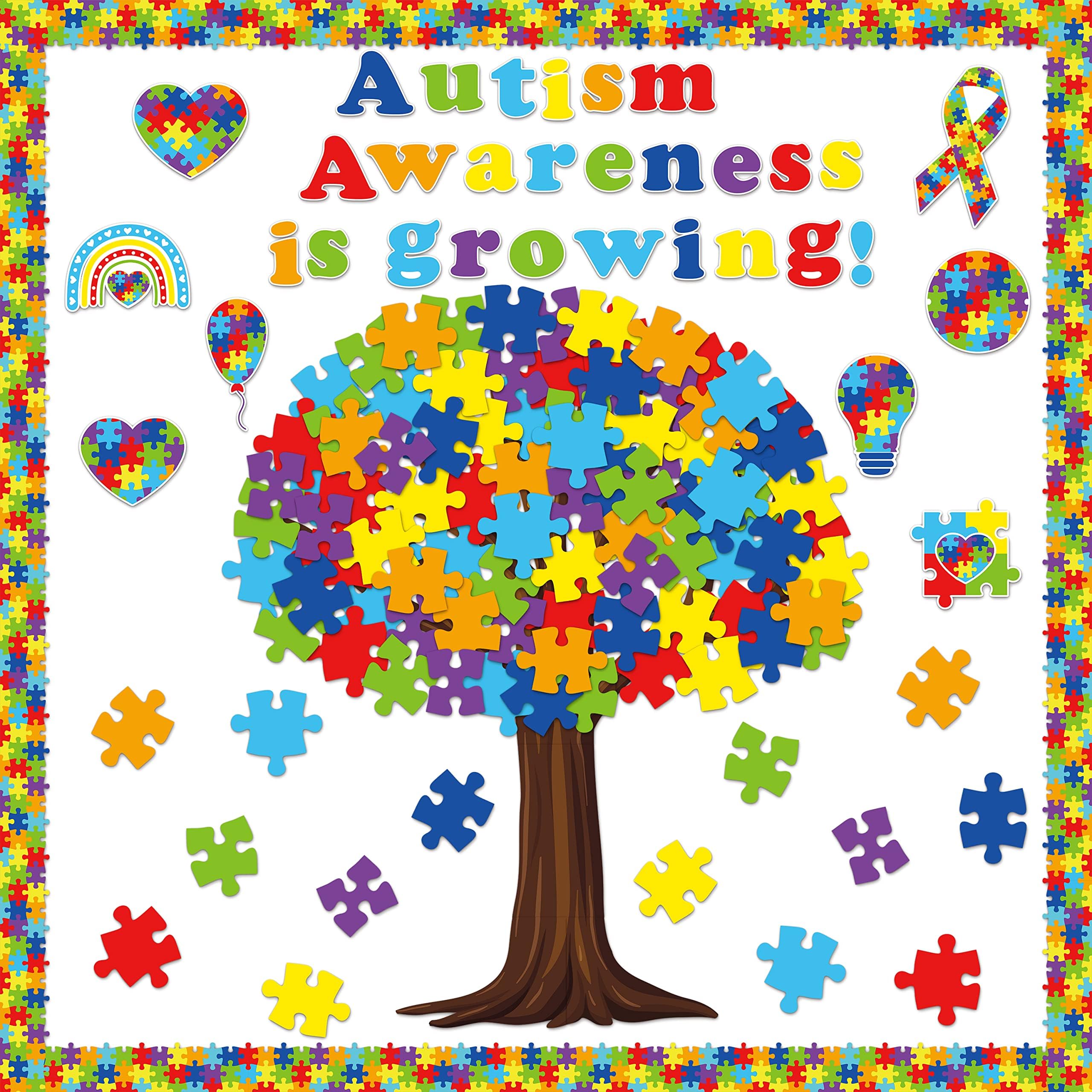 Amazon.com: AsodSway Autism Awareness Bulletin Board Cutouts - 159Pcs ...