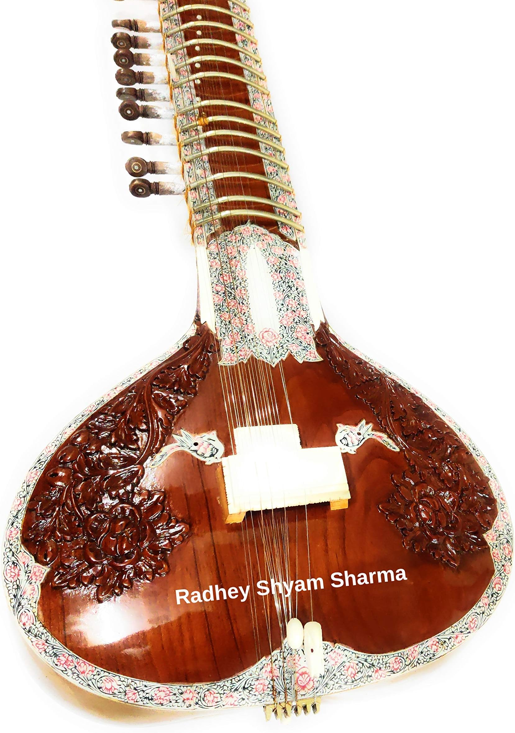 Sitar, Vilayat Khan style black Sitar,By Radhey Shyam Sharma & Co. With ...
