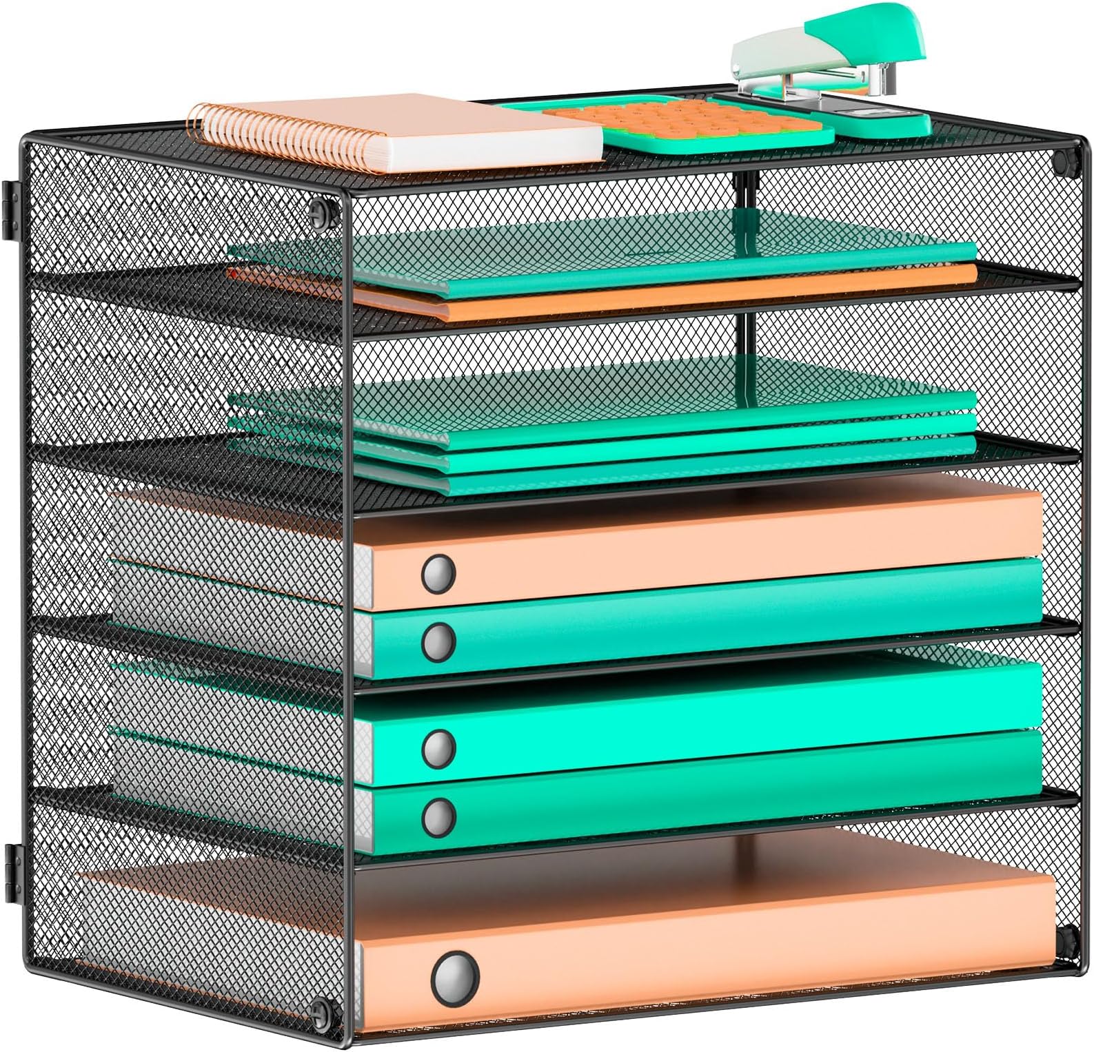 Amazon.com: Desk Paper Organzier Wood Paper Organizer Storage Office ...