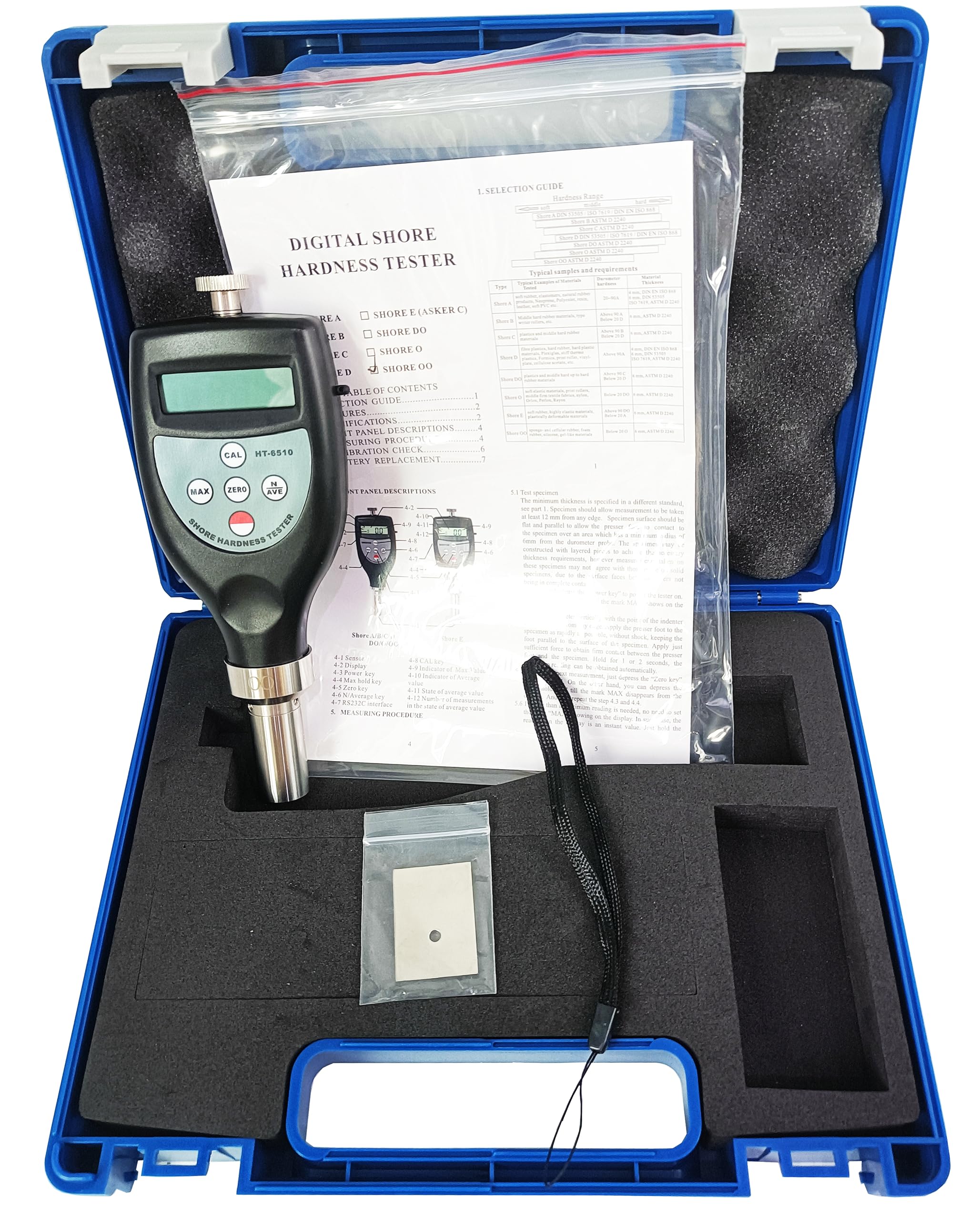 HT-6510OO Shore OO Durometer Soft Elastic Materials Hardness Tester ...