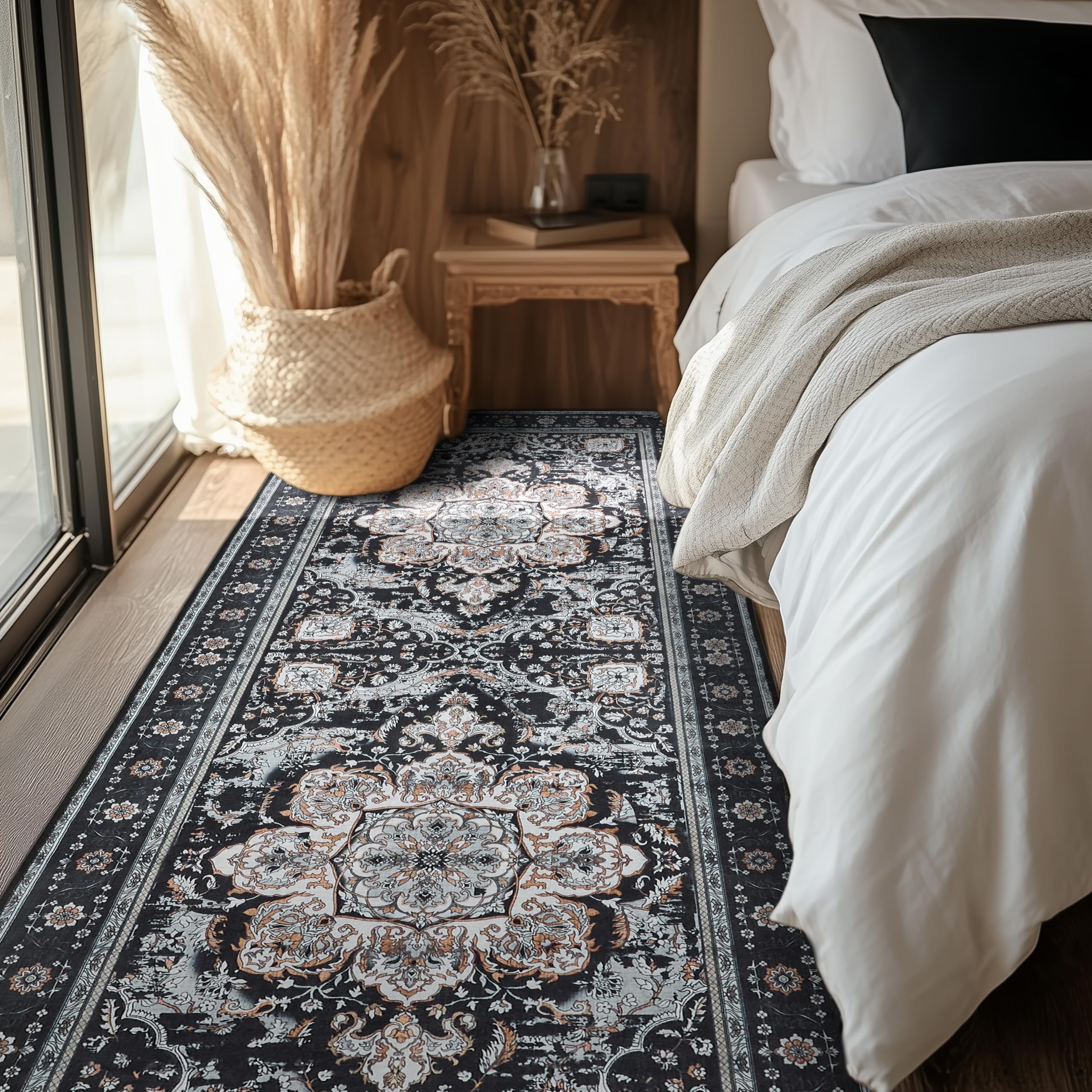 2x6 Hallway Runner Rug Non Slip Machine Washable Throw Rug Bedside Mat ...