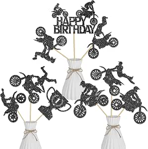 Amazon.com: Dirt Bike Centerpiece Sticks 16pcs Glitter Motocross Dirt ...