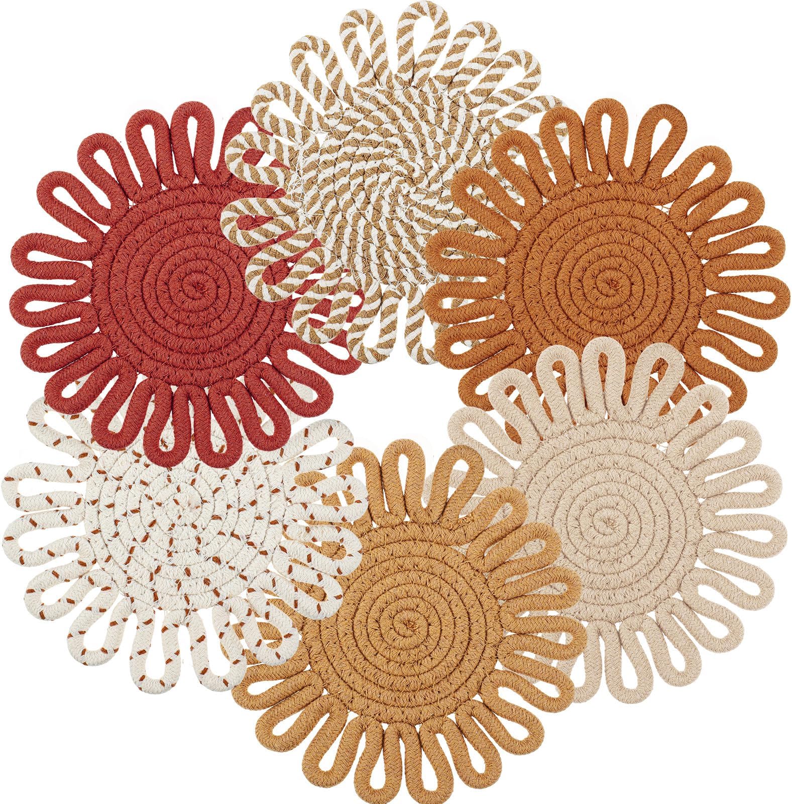 Amazon.com: Mud Pie White Woven Trivet Set; 9" Dia: Home & Kitchen