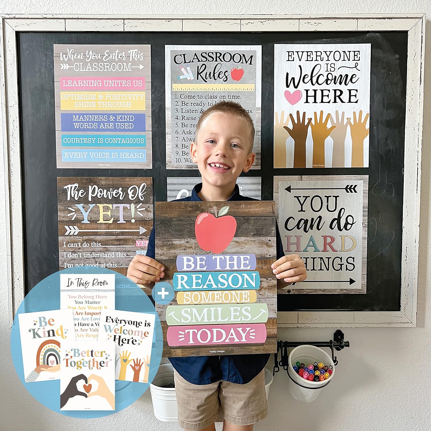 Amazon.com: 9 Farmhouse Classroom Decor - Welcome Sign For Classroom ...