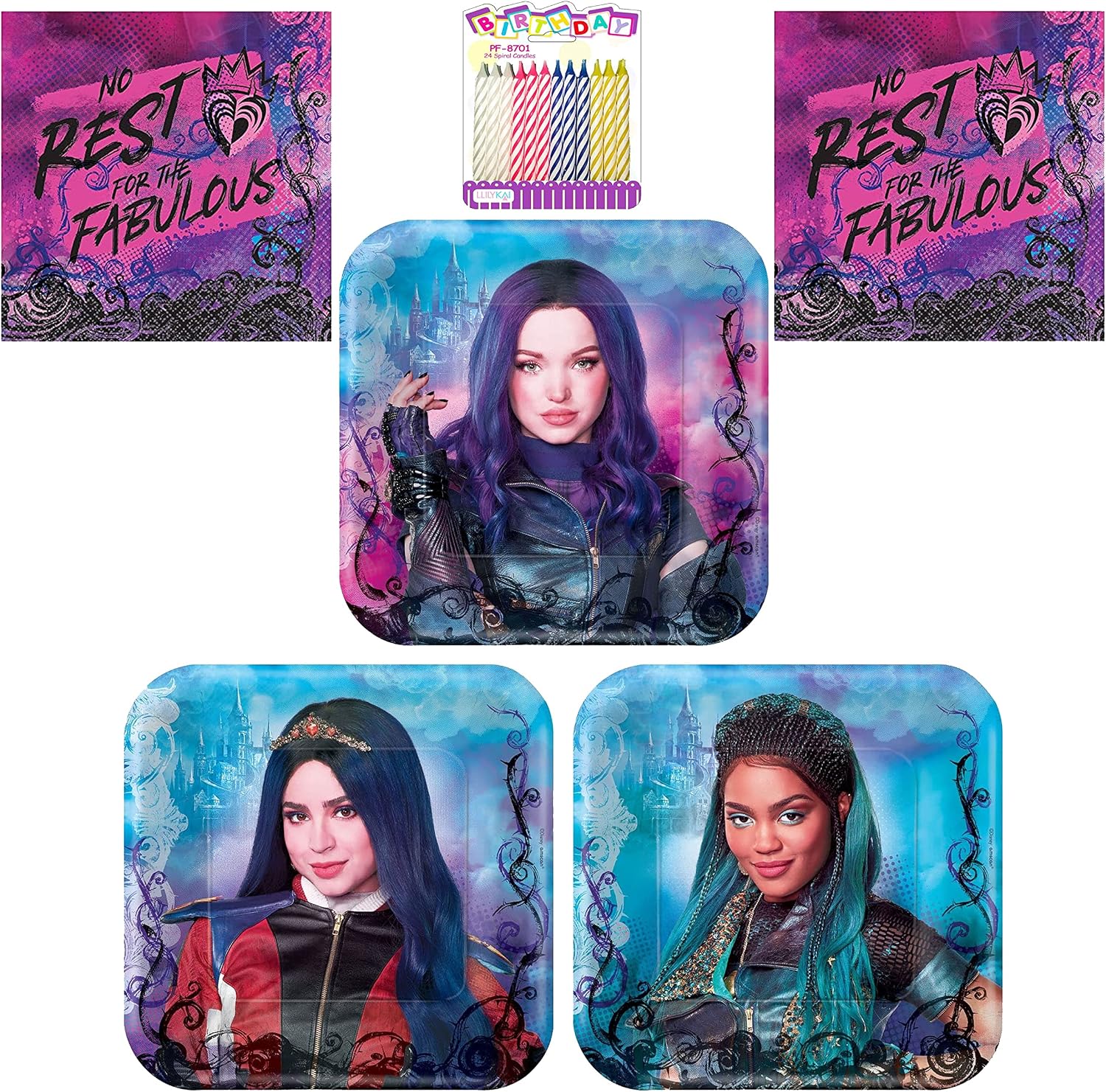 Amazon.com: Disney Descendants 3 Party Supplies Pack Serves 16: 7 ...
