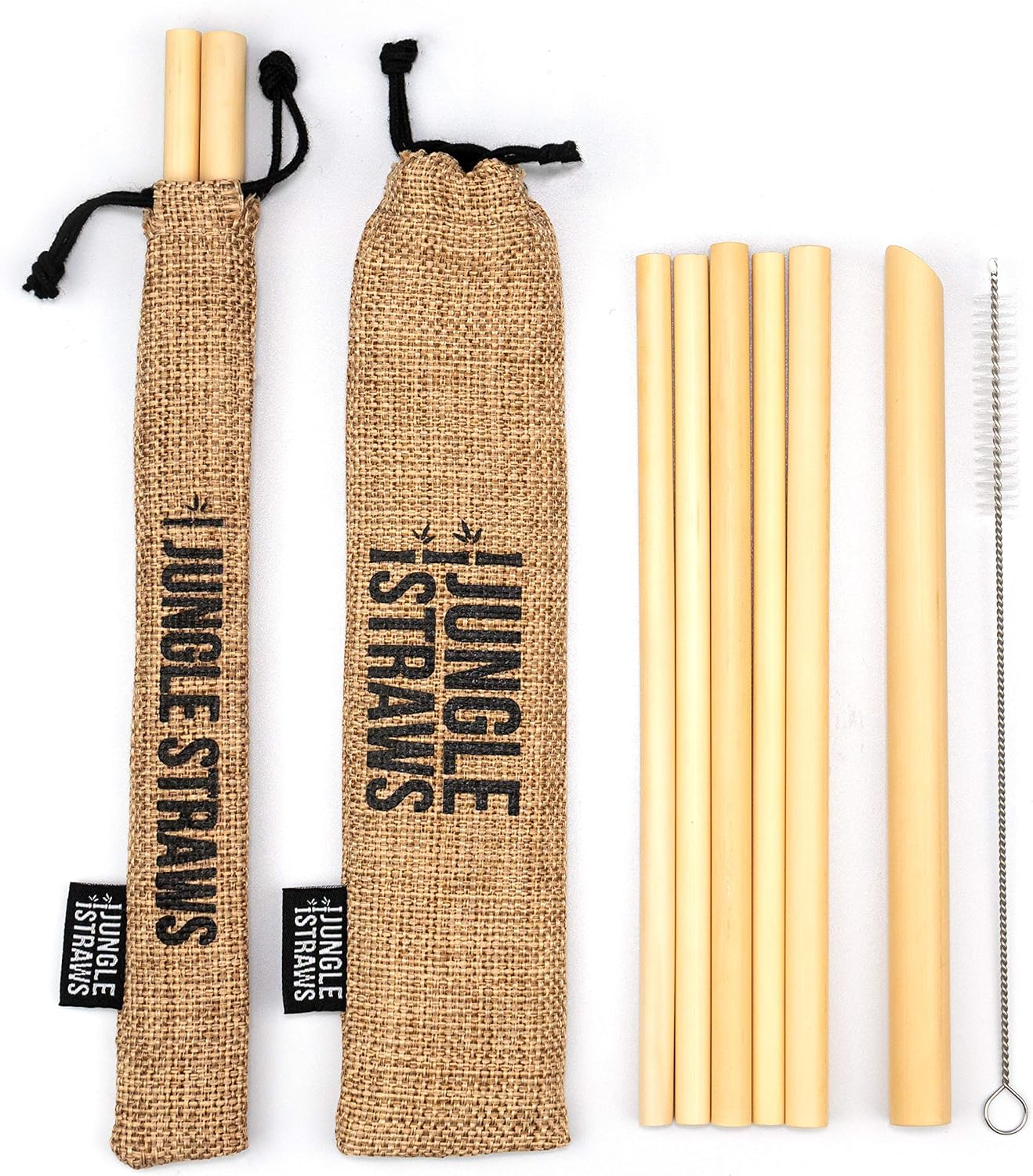 Amazon.com: Jungle Straws® Bamboo Straws • Pack of 6 Reusable Drinking ...