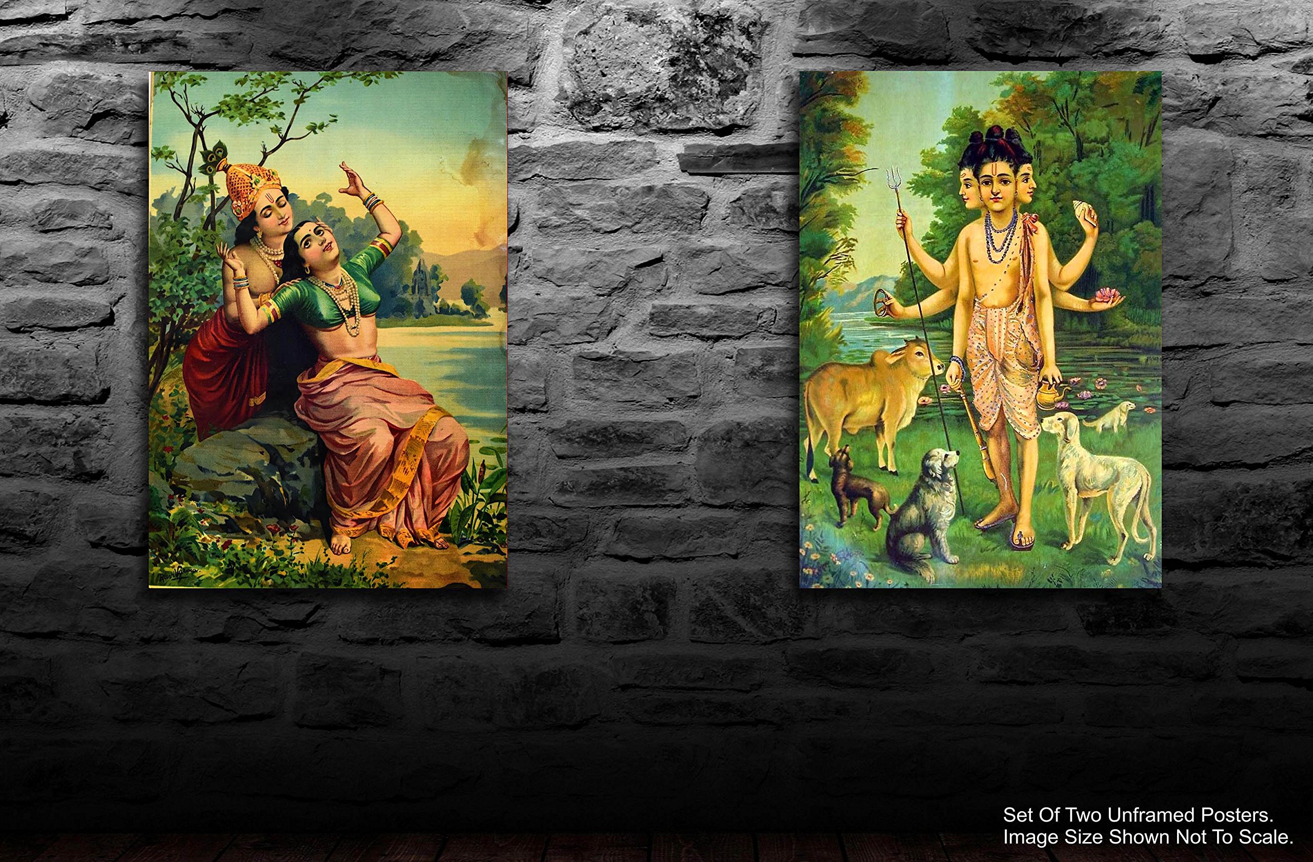 Buy Tamatina Set of 2 Religious - Raja Ravi Varma - Radha Vilas - Raja ...