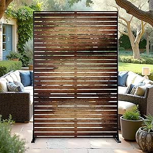 Amazon.com : FENCY Outdoor Privacy Screen, 72" H×47" W Metal Patio ...