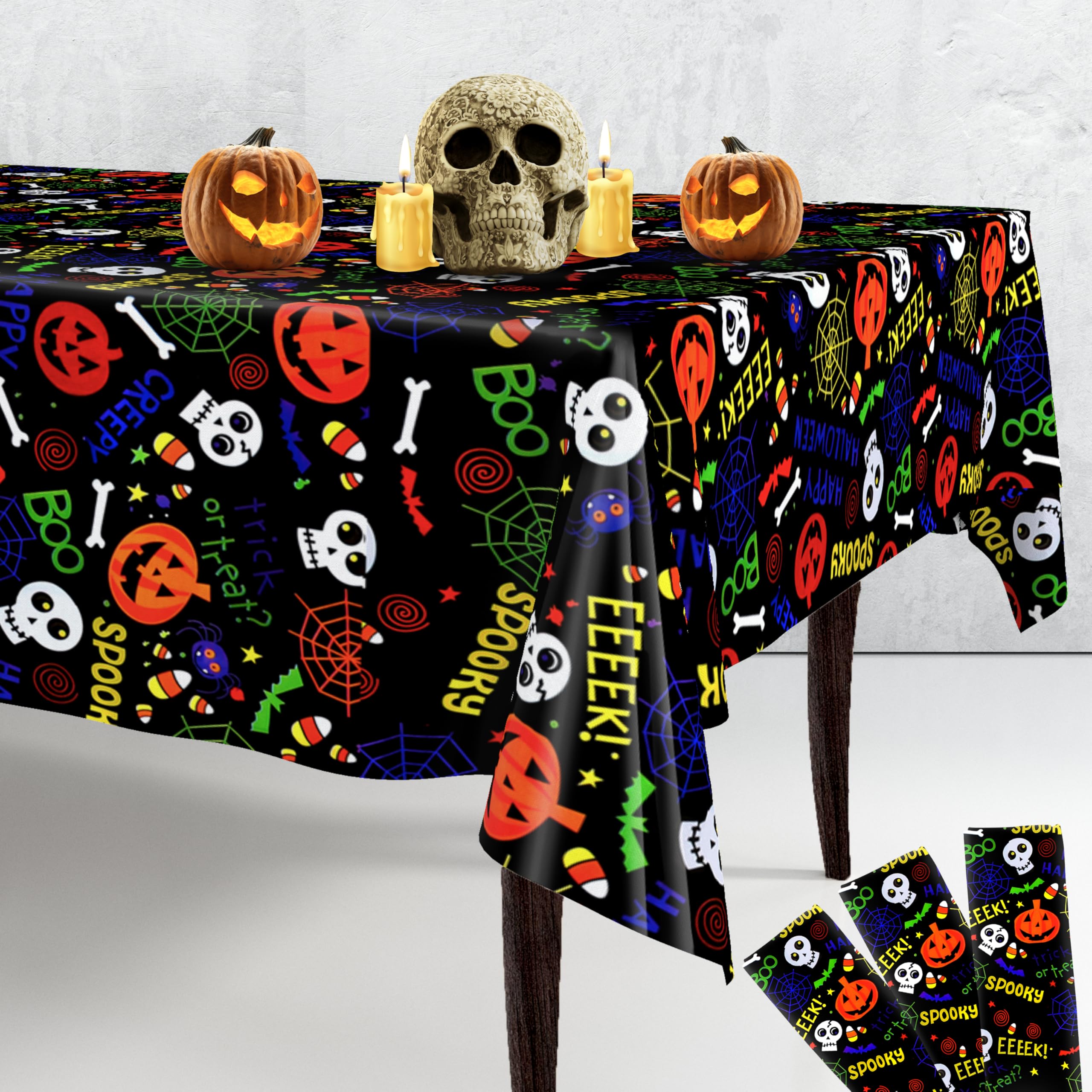 Amazon.com: KatchOn, Halloween Tablecloth Plastic - Large 54x108 Inch ...