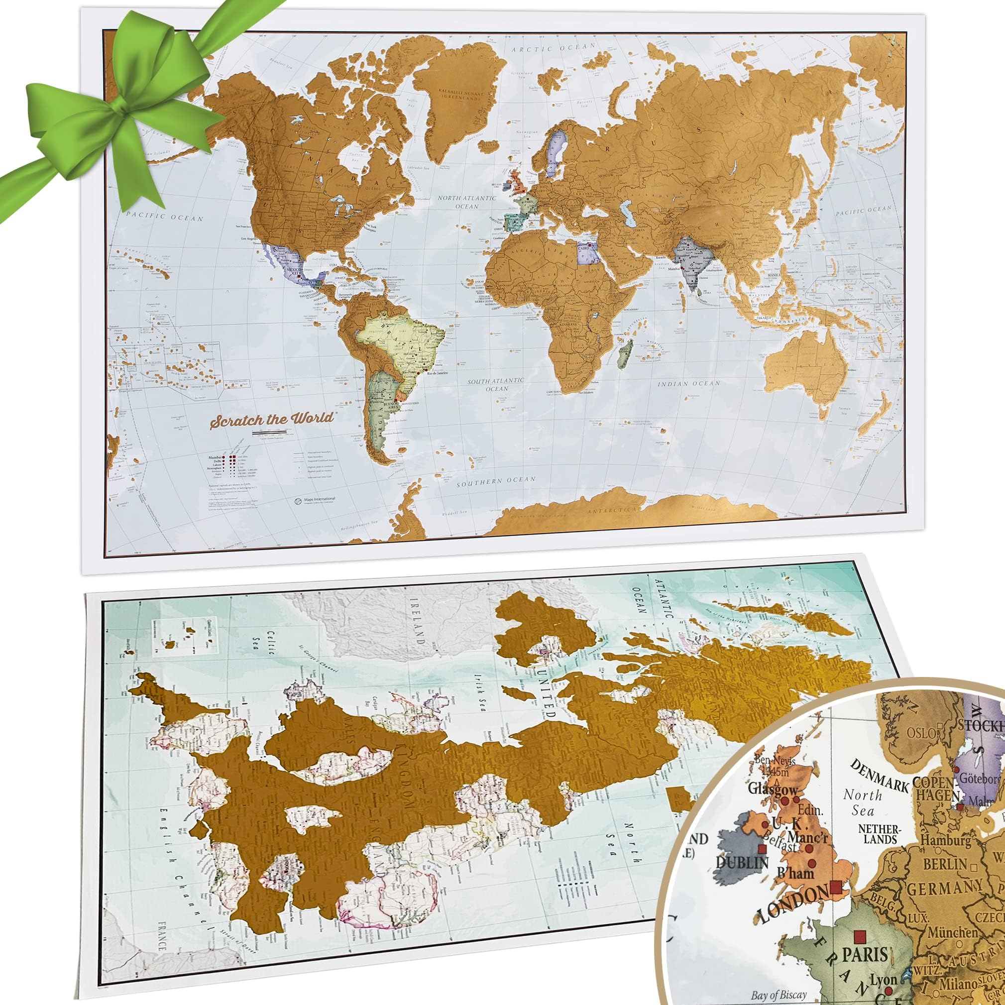 Scratch Off Map - Ultimate Watercolor Pack (World and Europe) | 2 ...