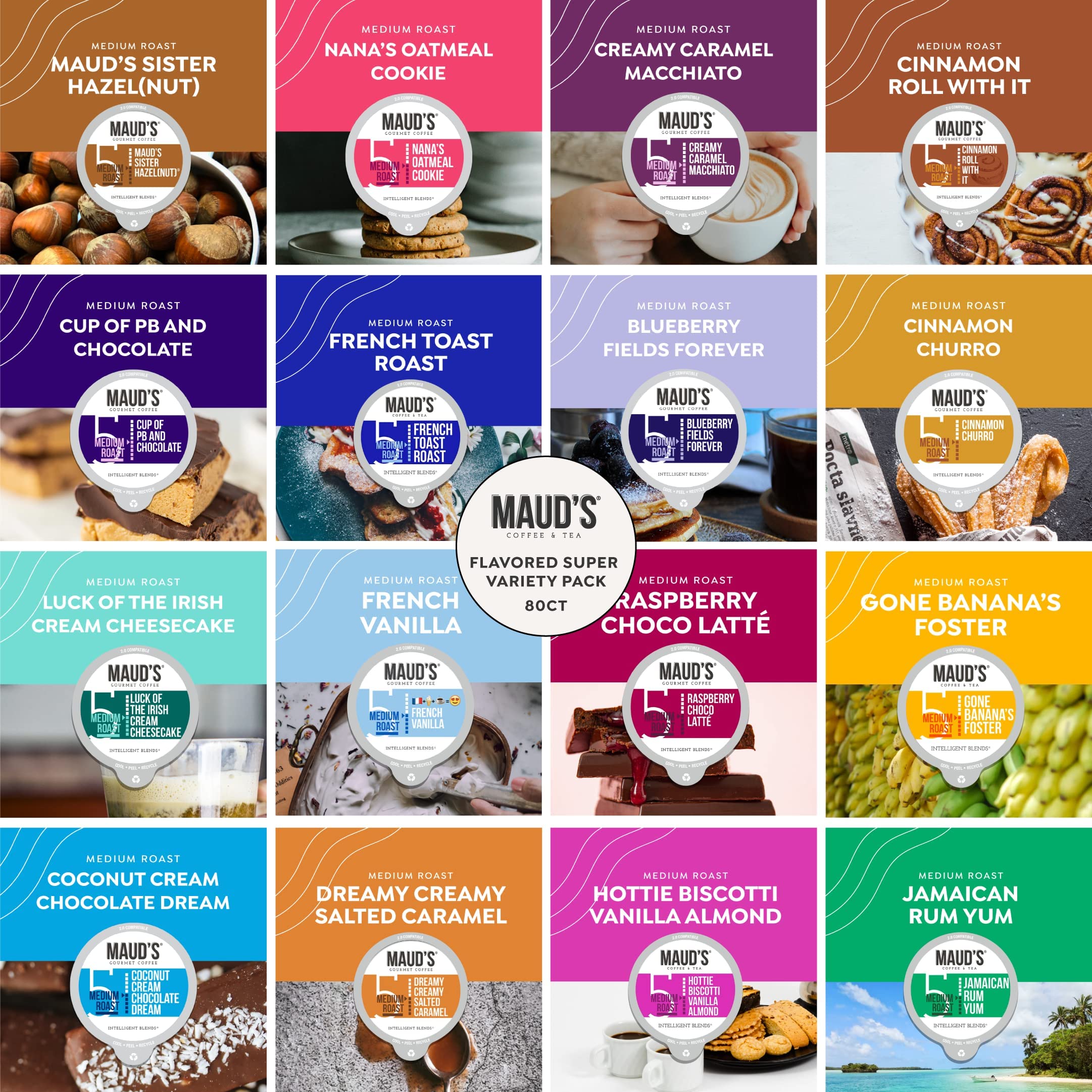Snapklik.com : Mauds Super Flavored Coffee Pods Variety Pack, 80 Ct 16 ...