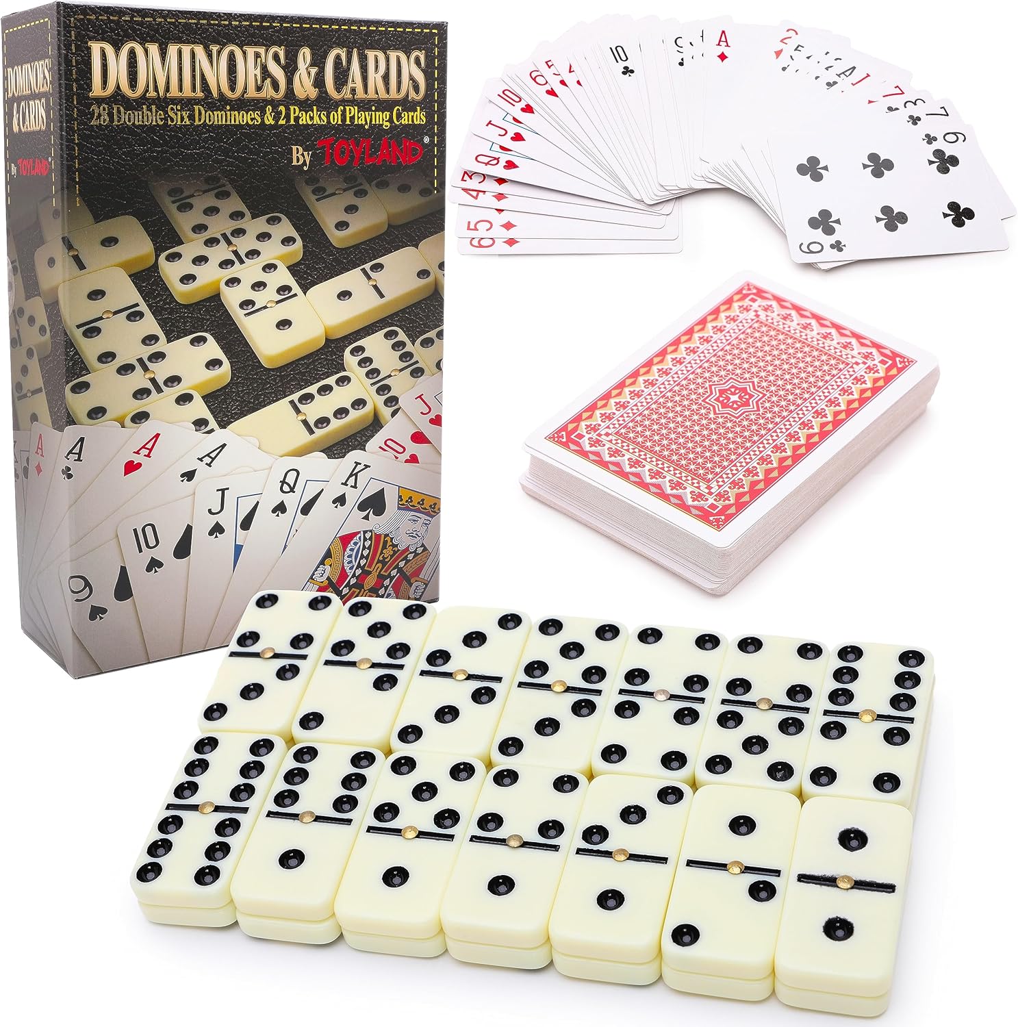Amazon.com: Toyland® 2 in 1 Games - Double Six Dominoes & 2 Packs of ...