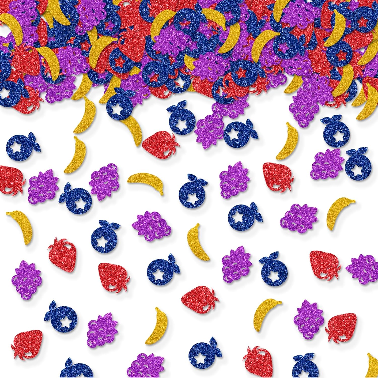 Amazon.com: 100pcs Fruit Confetti, Purple&Red Glitter Strawberry Banana ...