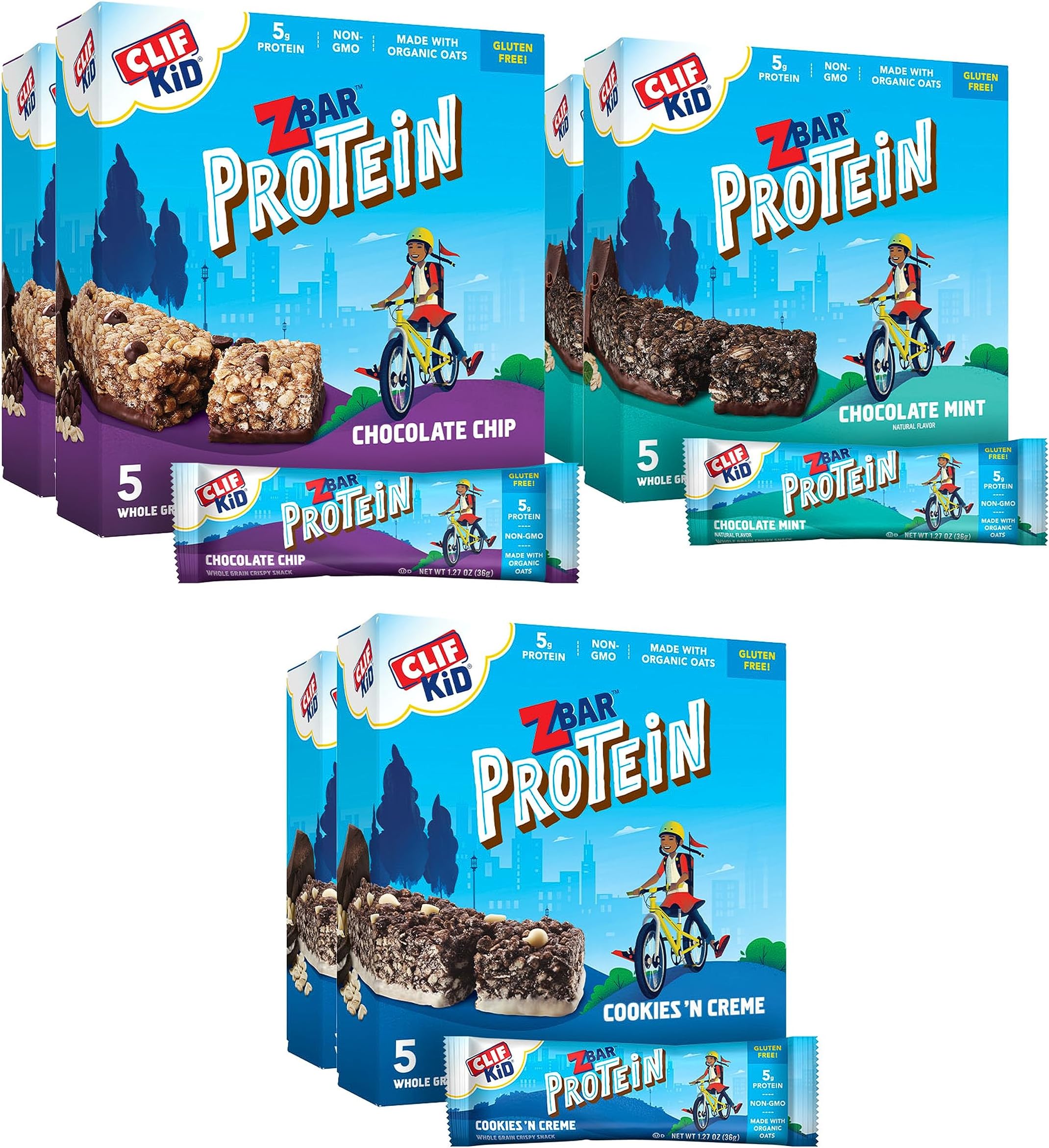 Amazon.com : CLIF Kid Zbar Protein - Chocolate Chip - Crispy Whole ...