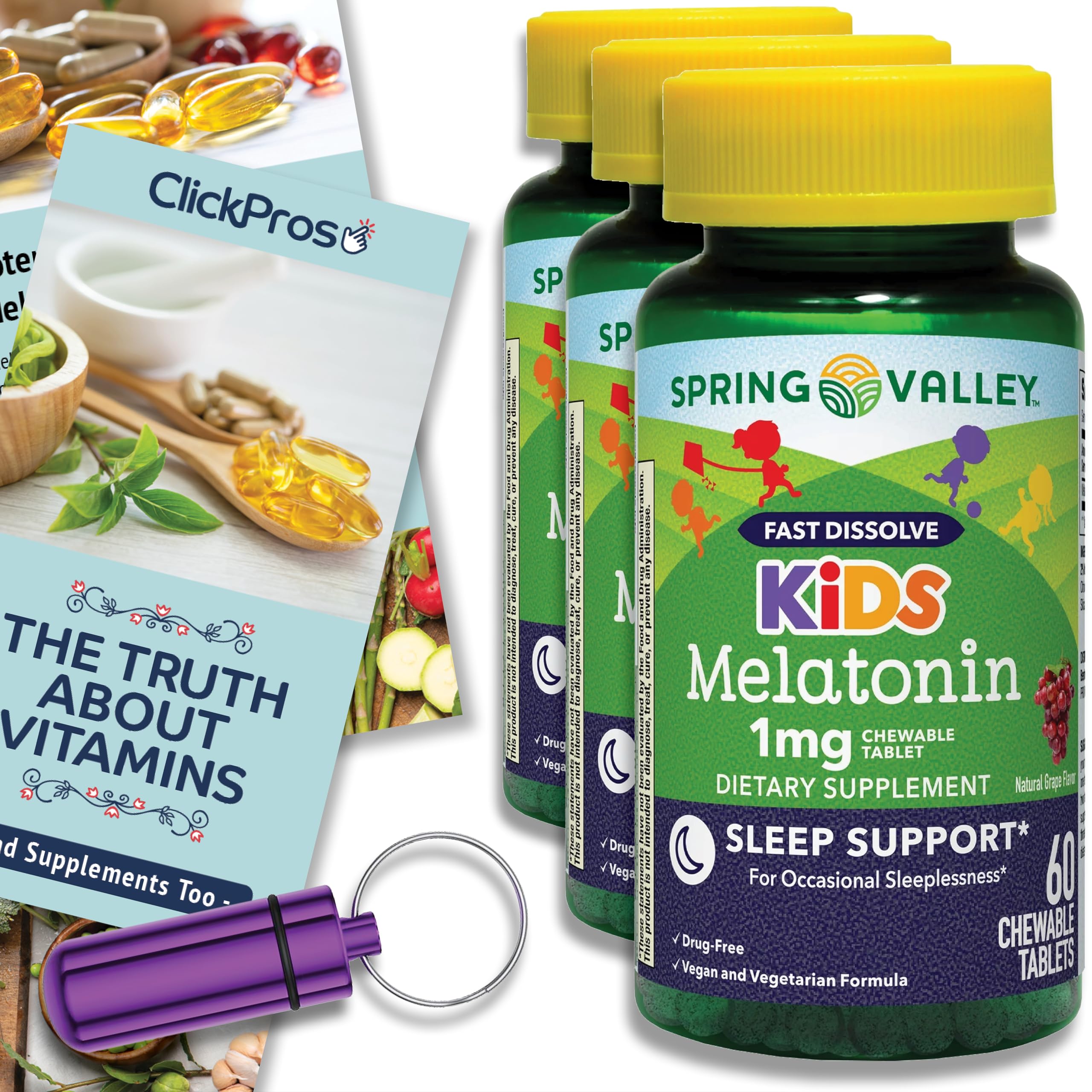 Snapklik.com : Spring Valley Kids Melatonin Chewable Tablets 1mg 60 ...