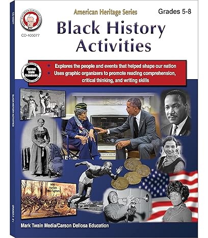 Black History Activities Workbook, African American History 5th Grade ...