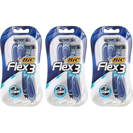 Amazon.com: BIC Flex 3 Titanium Men’s Disposable Razors With 3 Blades ...