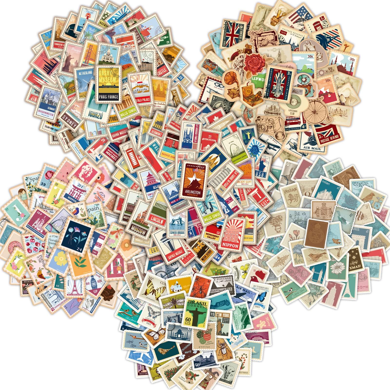 Amazon.com: Merry Christmas Holiday Stamps Creative Sticker Assortment ...