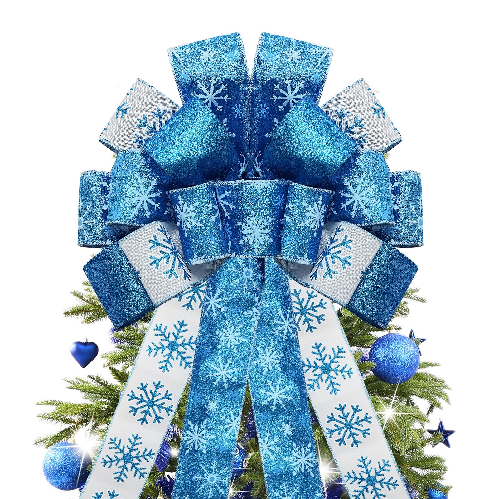Amazon.com: GOGOSY Christmas Tree Topper Bow,48''x 13'' Large Polyester ...
