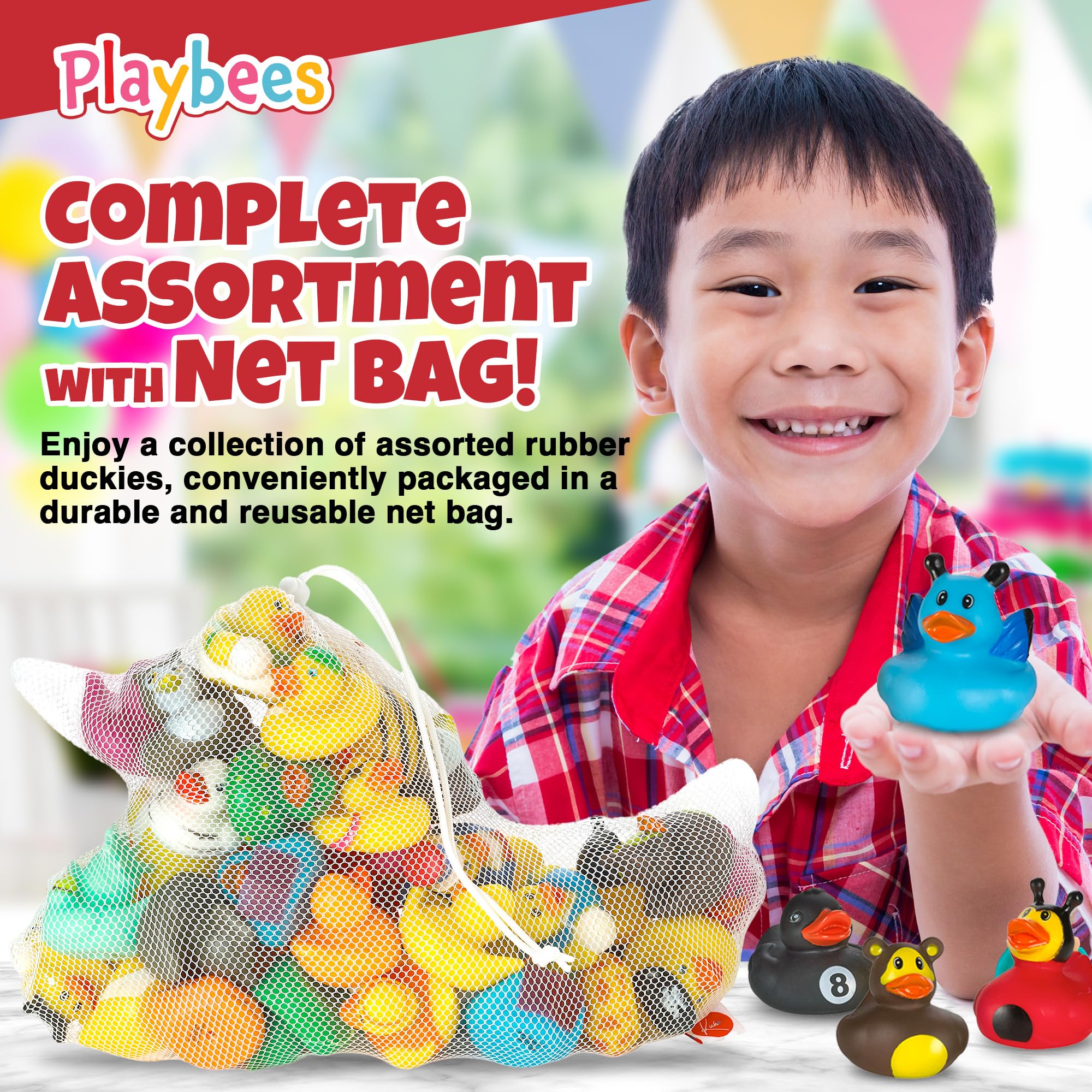 Playbees Assortment Rubber Duck Toy Duckies for Kids - 100 Pack ...