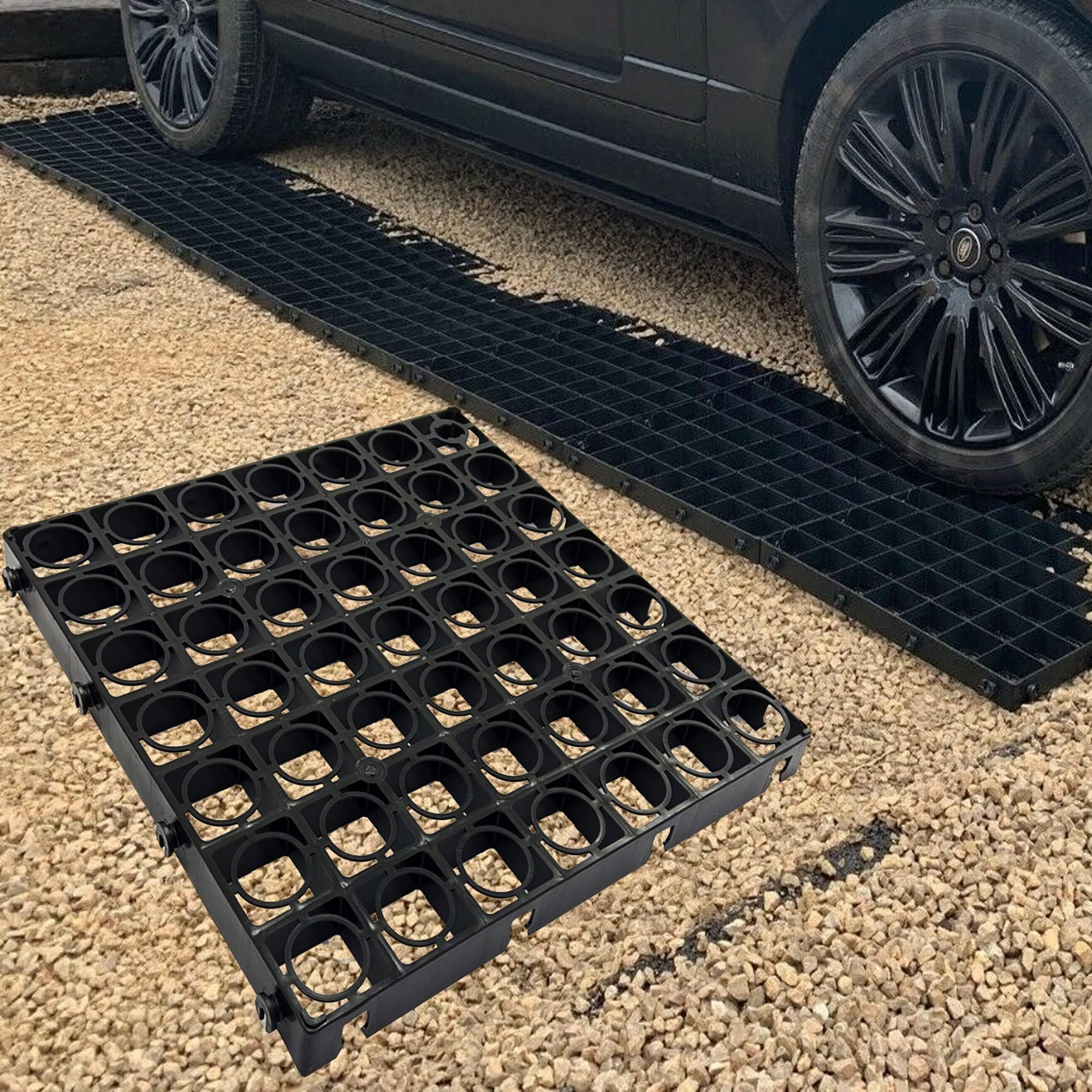 KetoPlastics 20 x Black Plastic Paving Driveway Grid Turf Grass Lawn ...