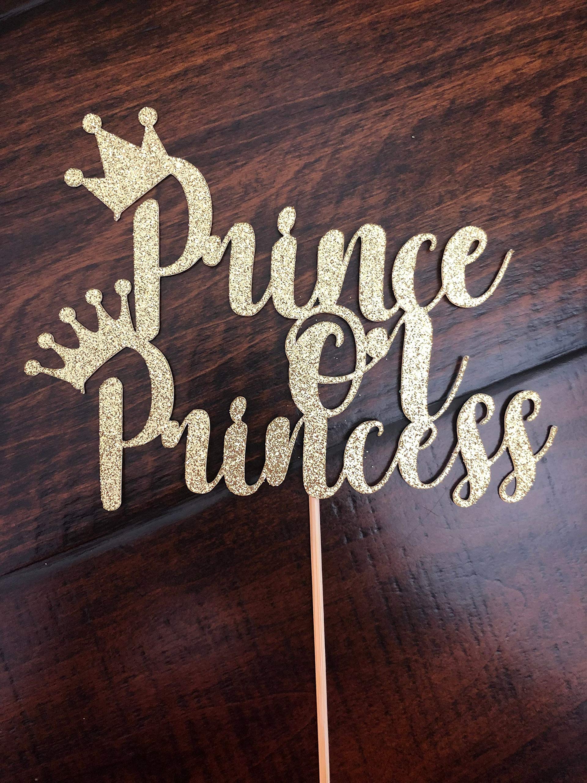 Buy Prince or Princess Cake Topper Gender Reveal Cake Topper He or She ...