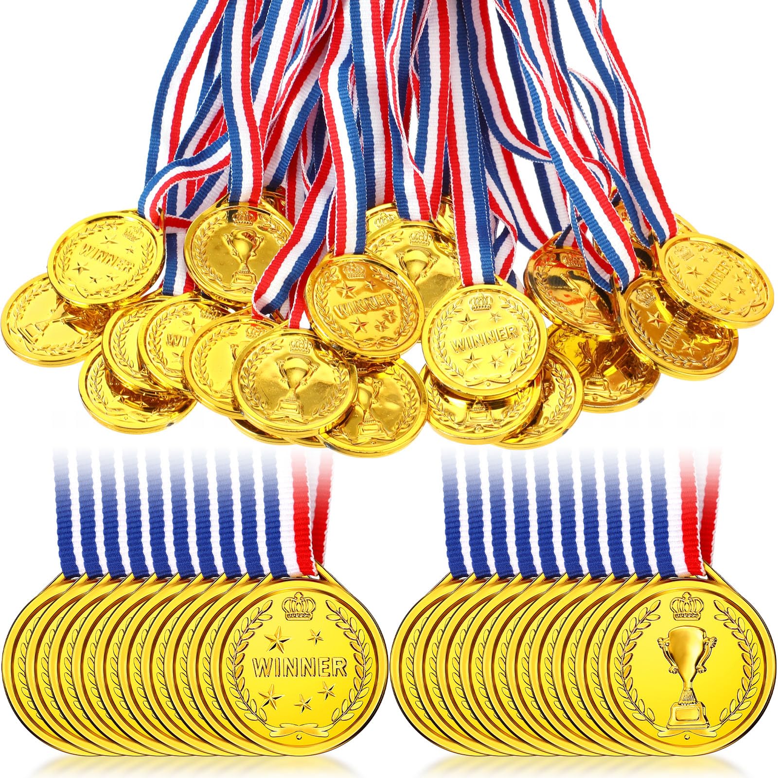 Gejoy 30 Pieces Gold Plastic Winner Award Medals Gymnastics Field ...