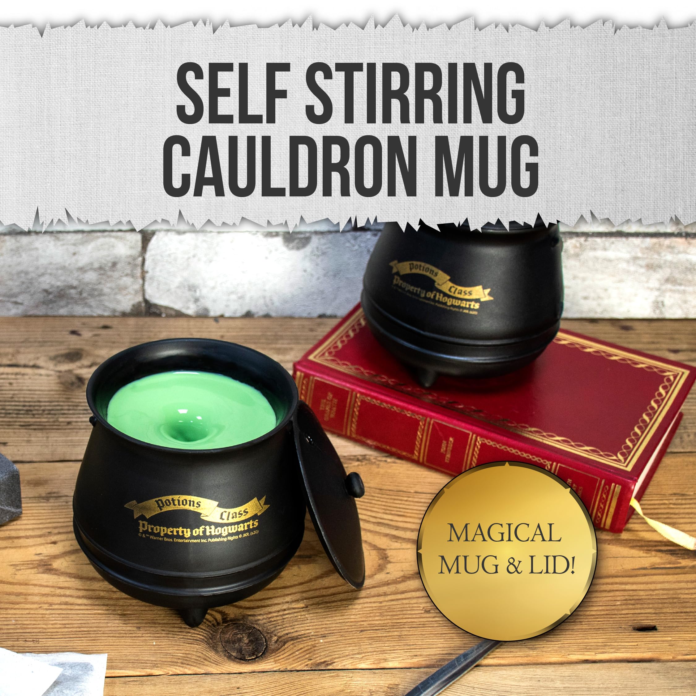 Blue Sky Studios Harry Potter Self Stirring Cauldron Mug, Magic Press ...