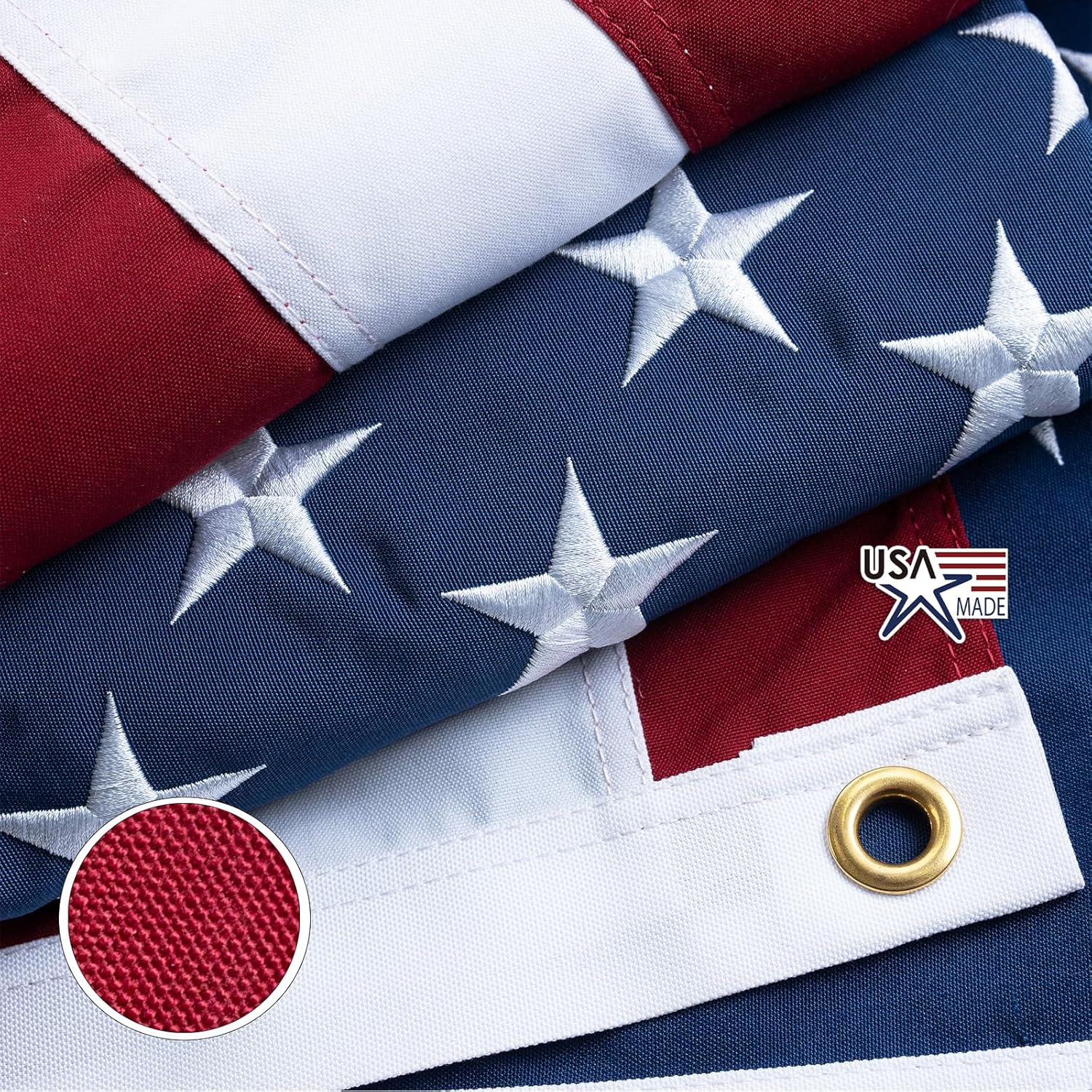 Amazon.com : SYII Cotton American Flag 4x6 FT, TearProof American Flags ...