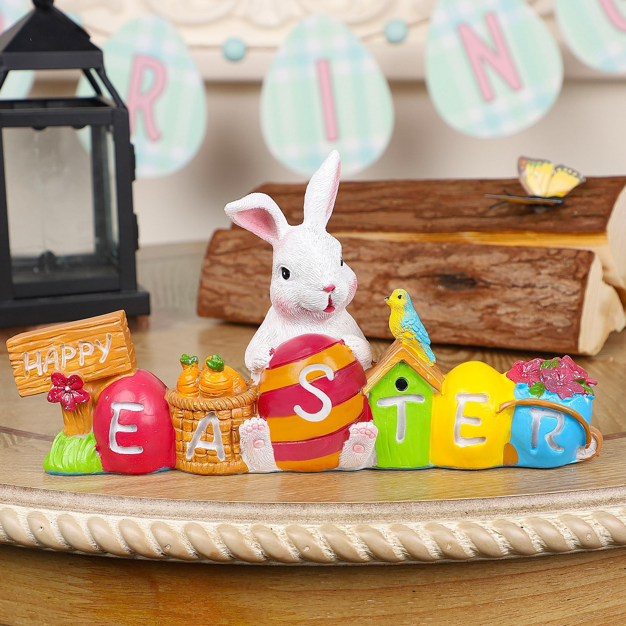 Amazon.com: Bunny Rejoice Table Top Centerpieces Colorful Easter Eggs ...