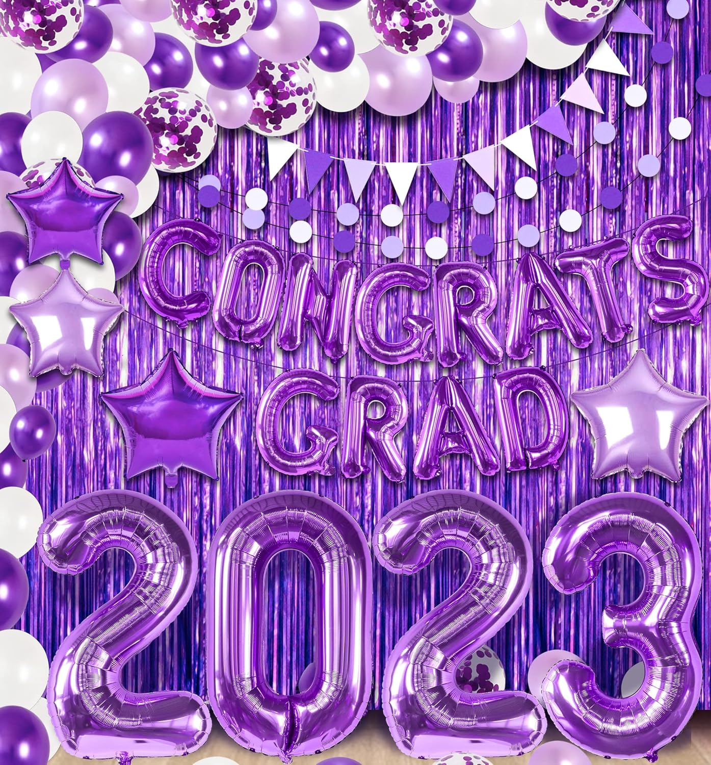 KatchOn, Purple Congrats Grad Balloons Banner – Big, 16 Inch with ...