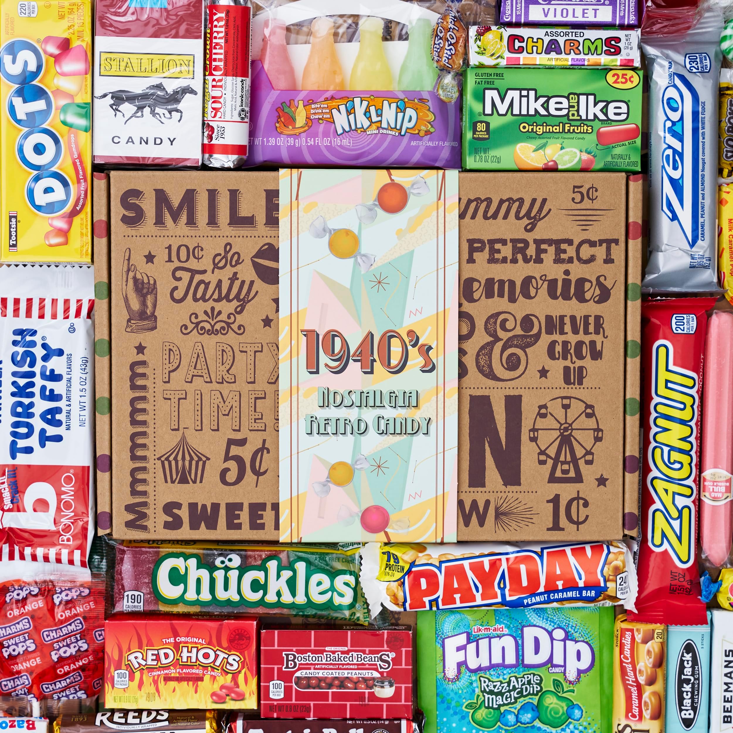 Amazon.com : VINTAGE CANDY CO. 1940's RETRO CANDY GIFT BOX - 40s ...